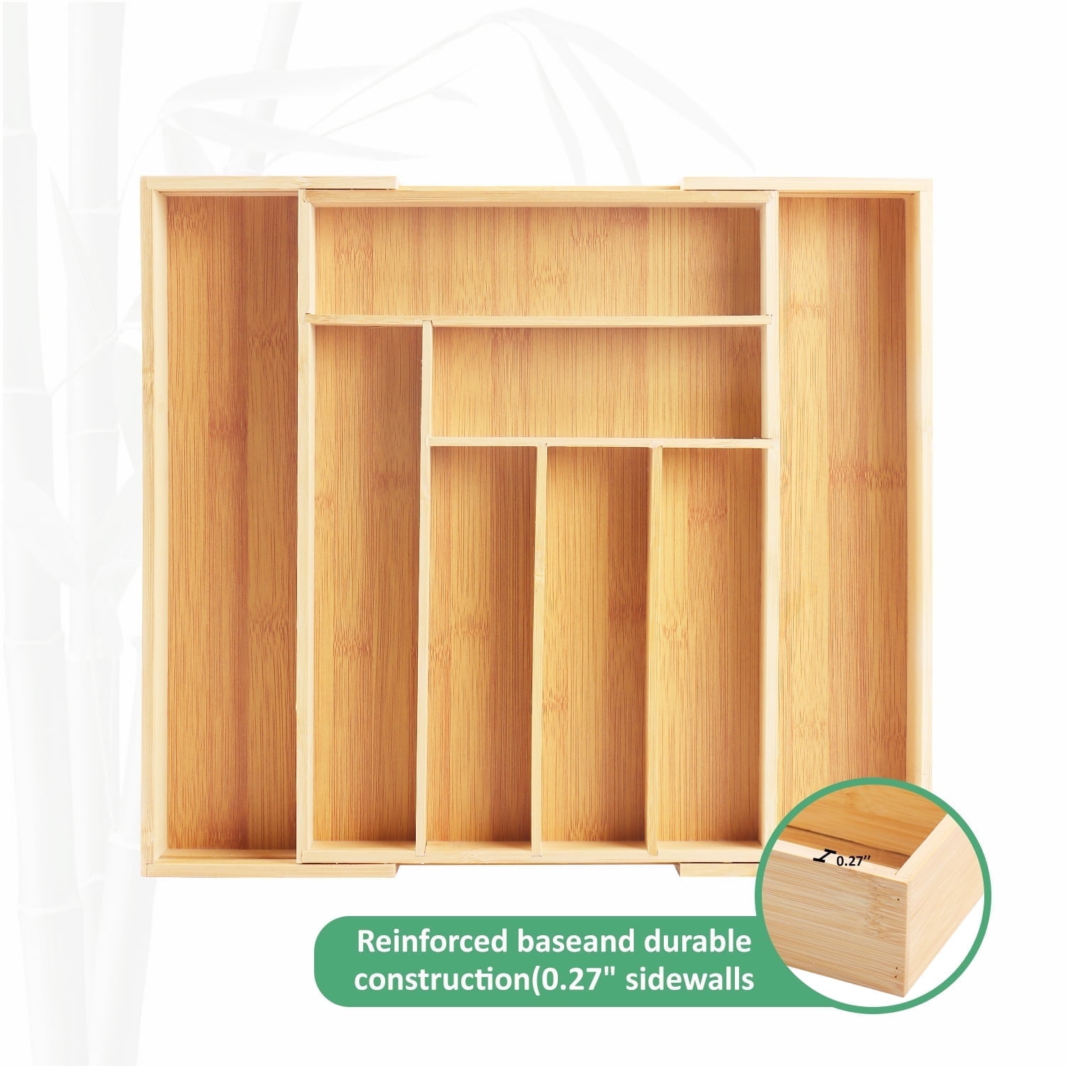 Customer reviews for Expandable Bamboo Silverware Organizer-Kitchen ...