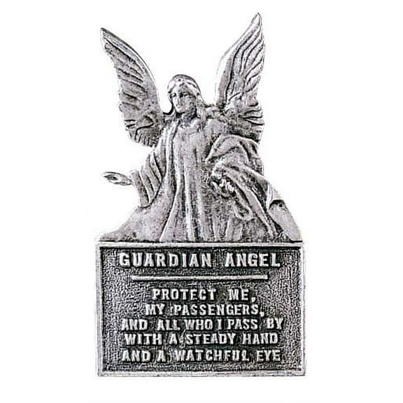 Extel Pewter Angel Visor Clip - 'Never Drive Faster Than Your Guardian ...