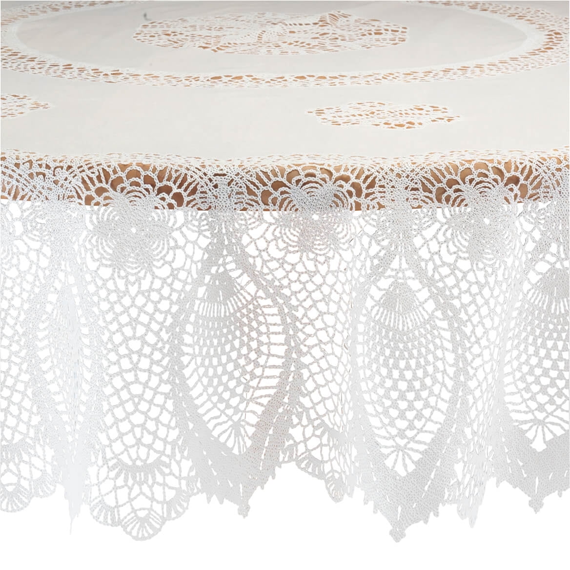 Miles Kimball White Vinyl Lace Tablecloth - 60" X 90" Oval - Walmart.com