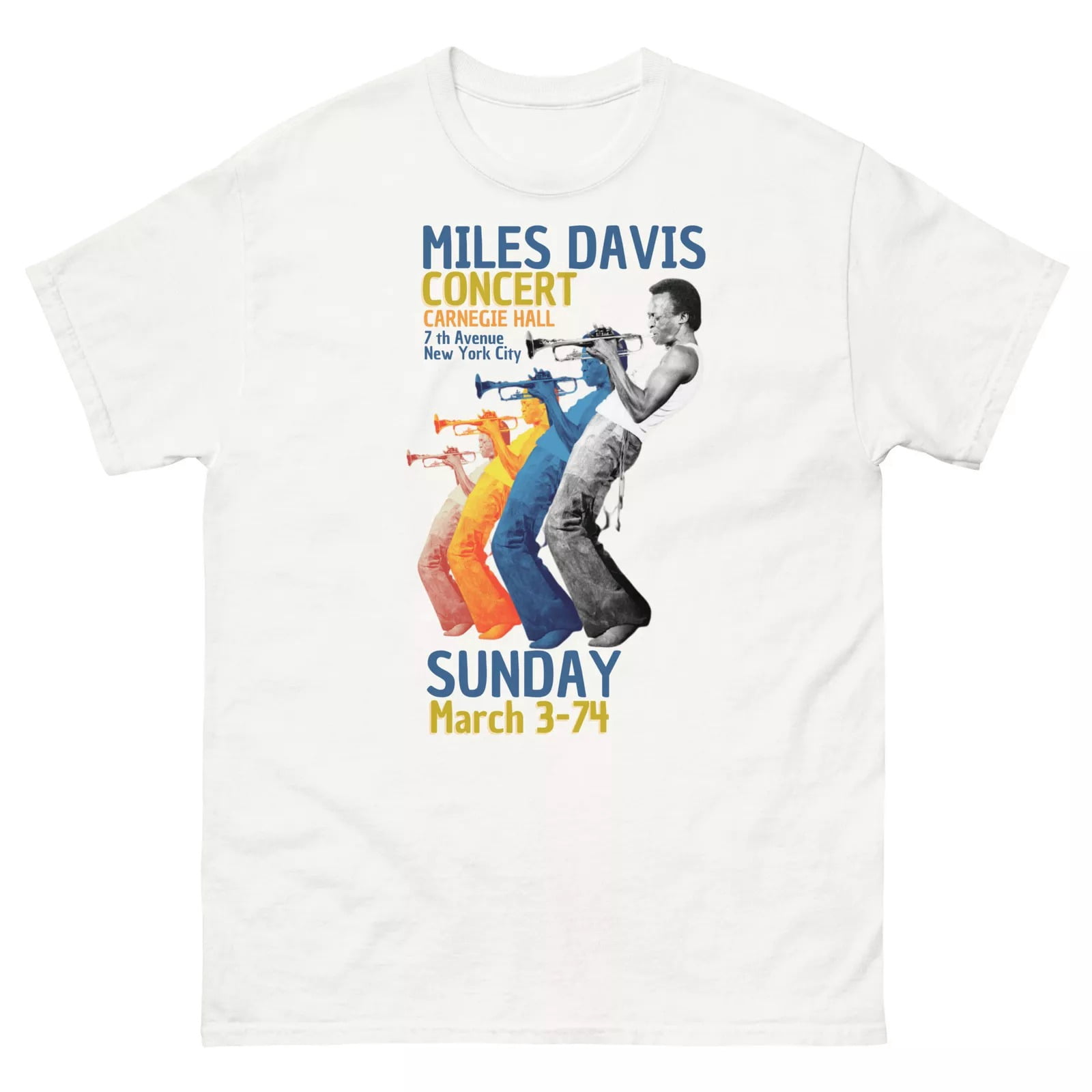 Miles Miles Davis T-Shirt Jazz Legend Graphic Tee Vintage Style Shirt ...