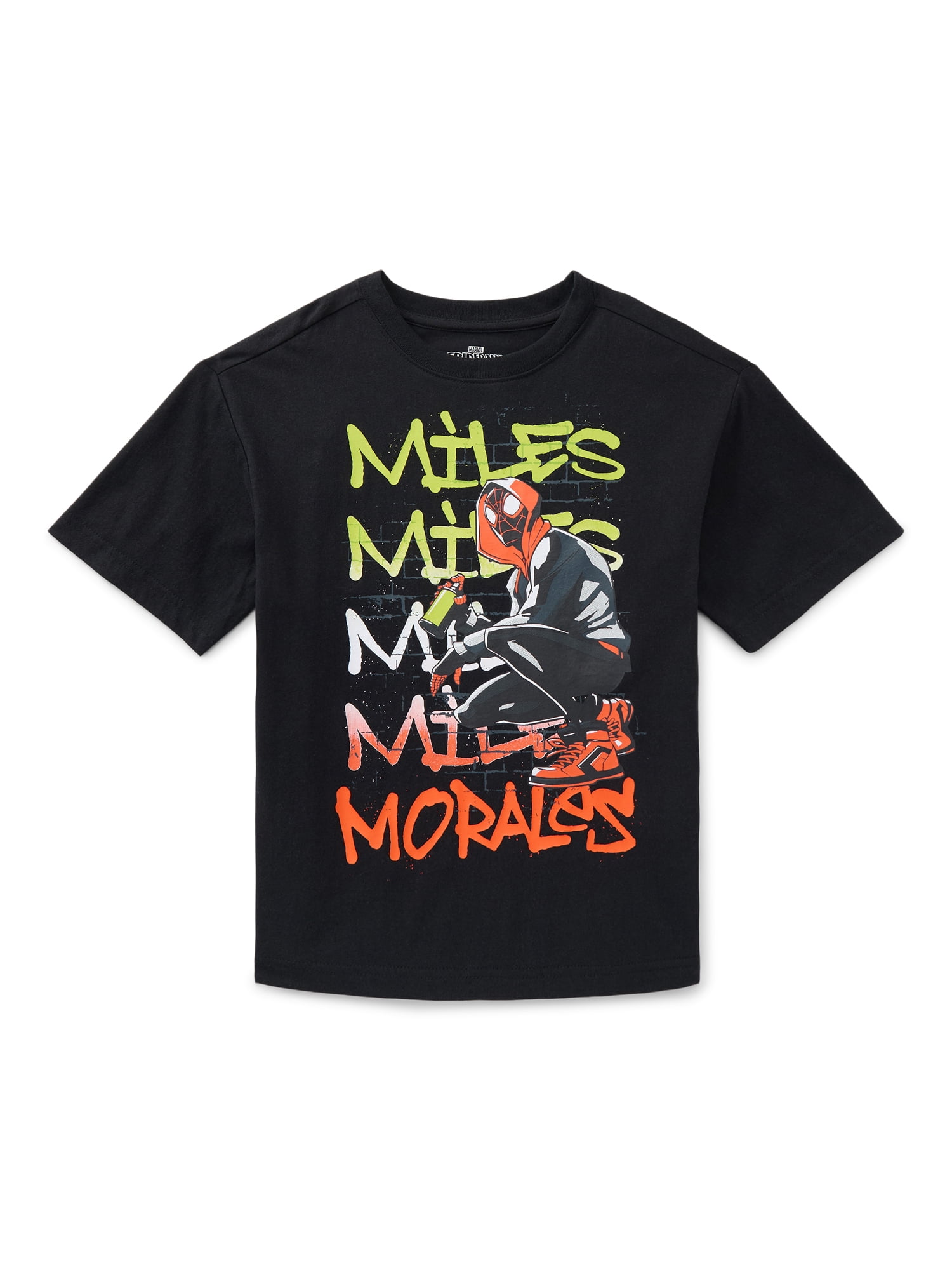 Miles Morales Boys' Graphic Tee with Short Sleeves, Sizes 4-18 ...