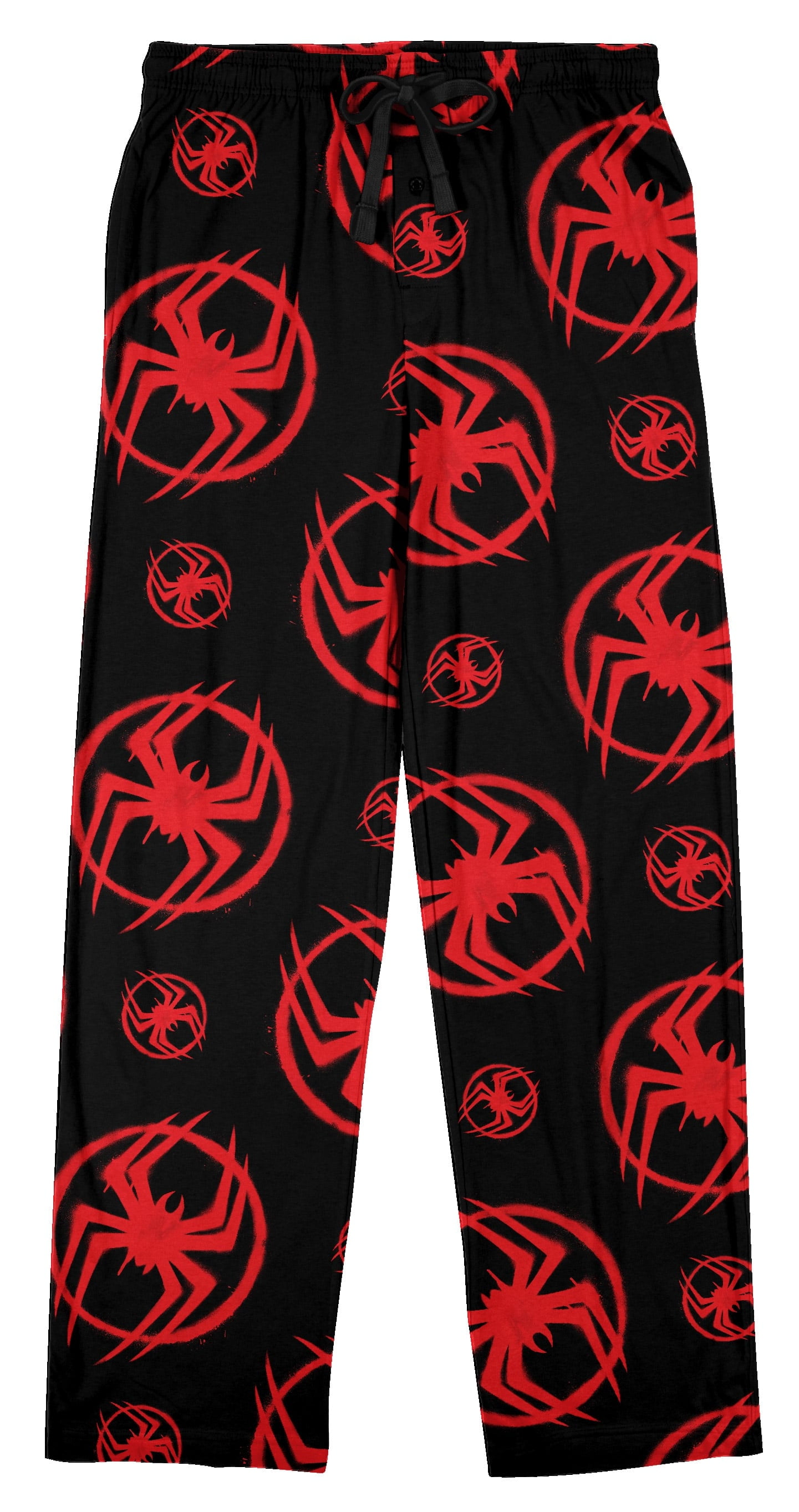 Miles Morales Spider-Man: Across the Spider-Verse Logo AOP Men's Black Sleep Pajama Pants-XXL ...