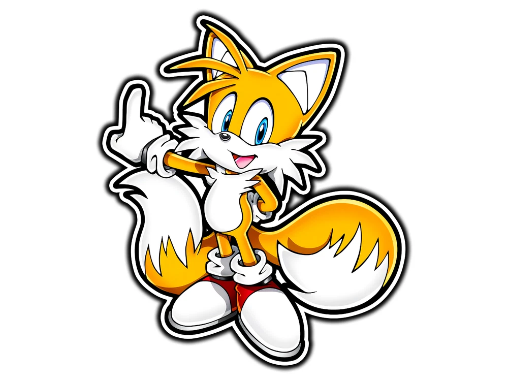 Miles Tails Prower Retro Sticker Sonic & Friends Sticker Cartoon ...