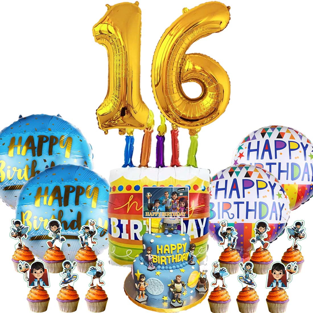 Miles from Tomorrowland Party Supplies 16th Decor Kit Balloons Birthday ...
