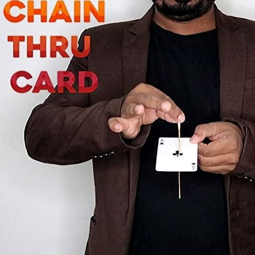 MilesMagic Magician's Chain Thru Card Gimmick Mysteriously Pass Through Card Pipe Mentalism ...
