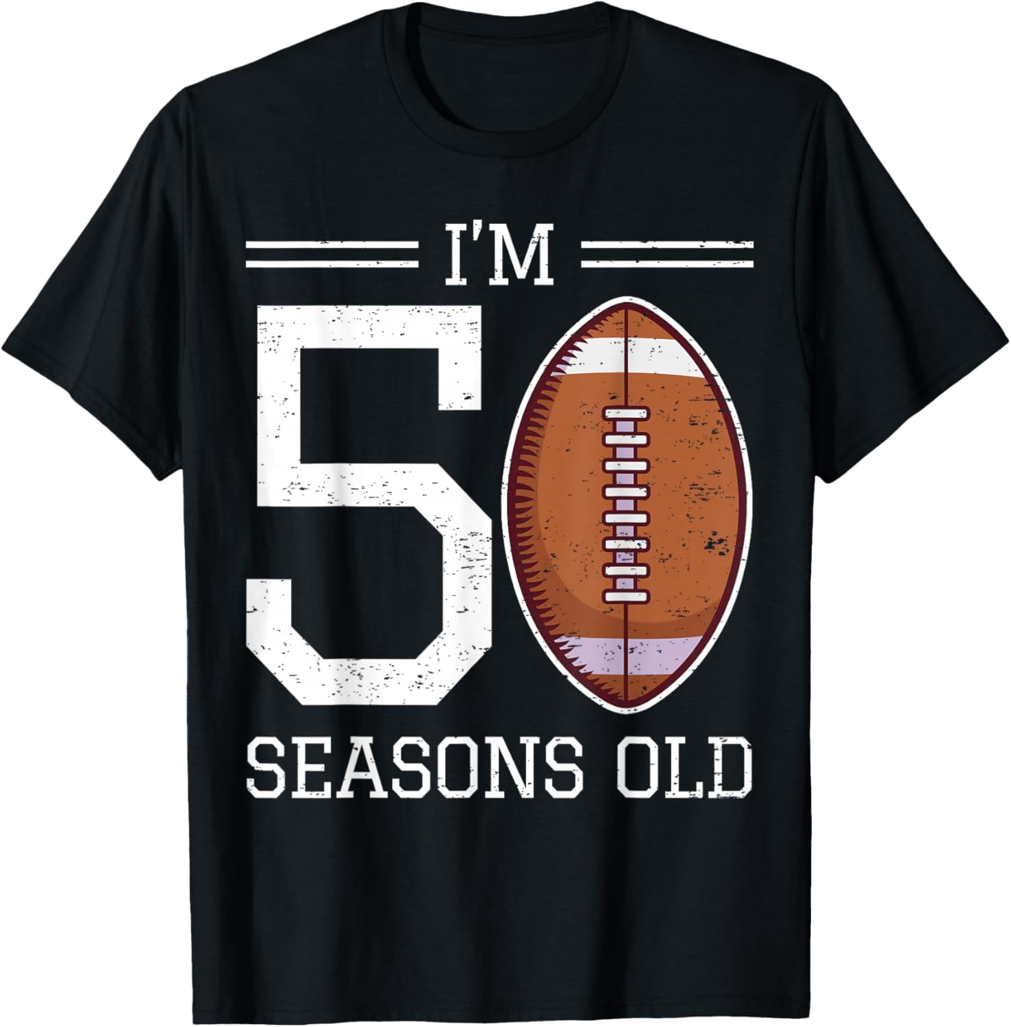Milestone 50th Birthday American Football 50 Years Old T-Shirt ...