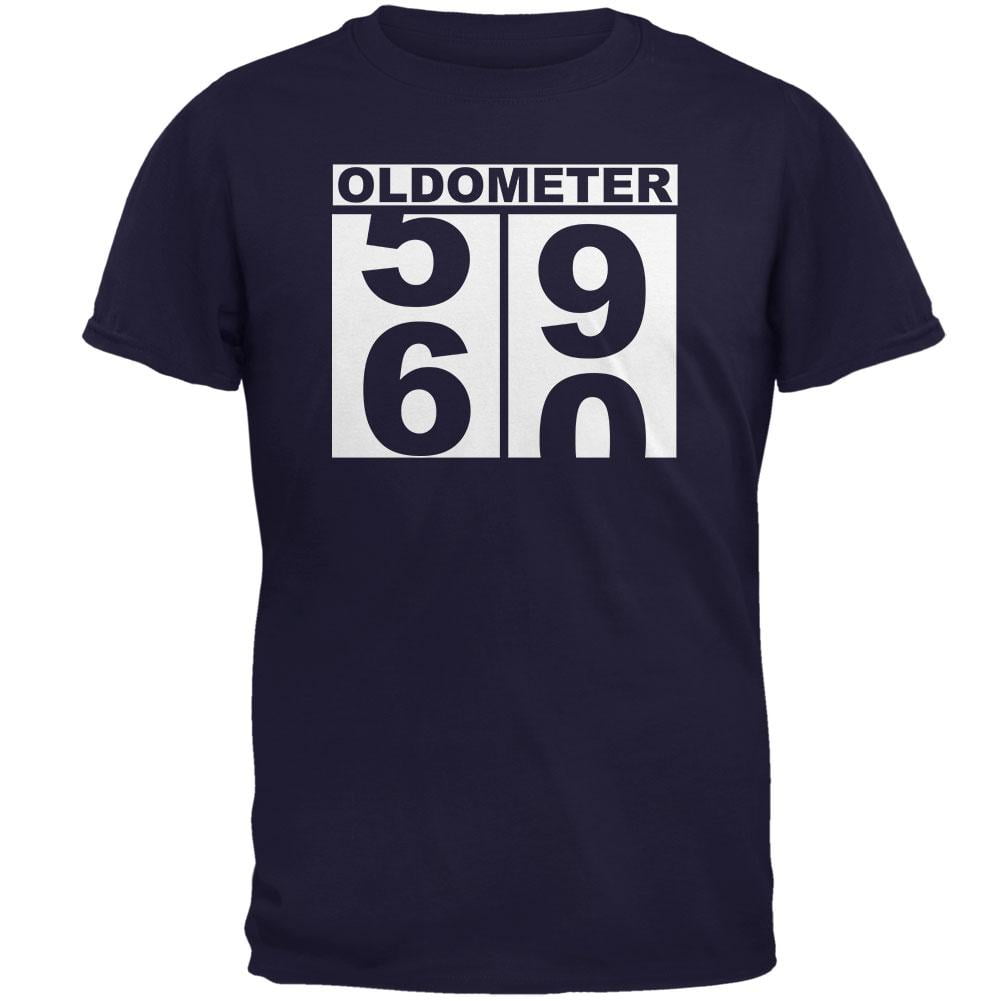 Milestone Birthday Oldometer Odometer Turning 60 Mens T Shirt Navy MD ...