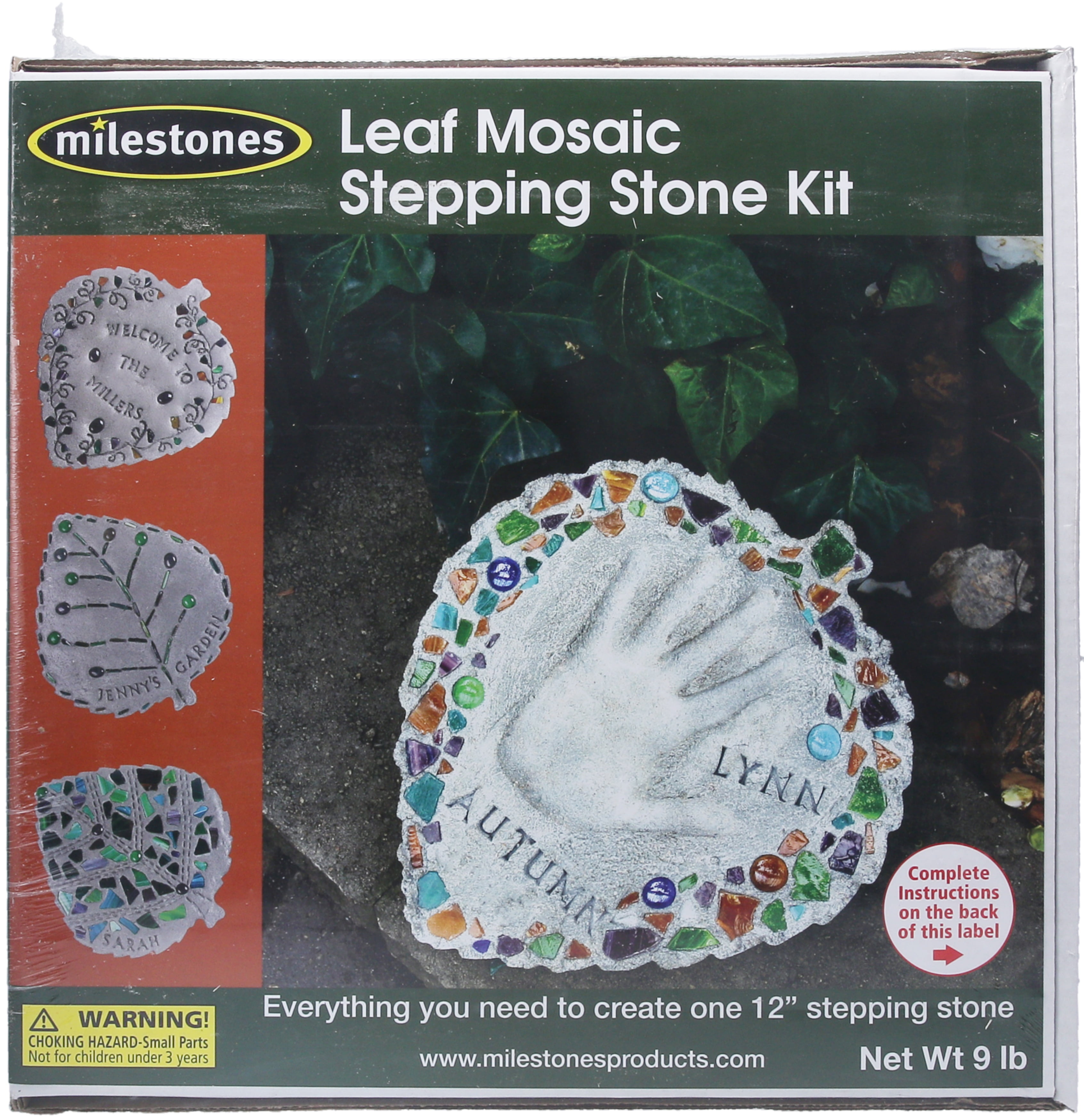 Milestones DIY Mosaic Leaf Stepping Stone Craft Kit for Kids and Adults ...