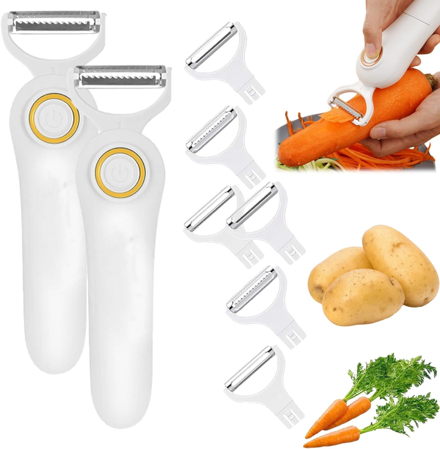 Milex 5 In 1 Blade Electric Peeler, Handheld Electric Vegetable Peeler ...