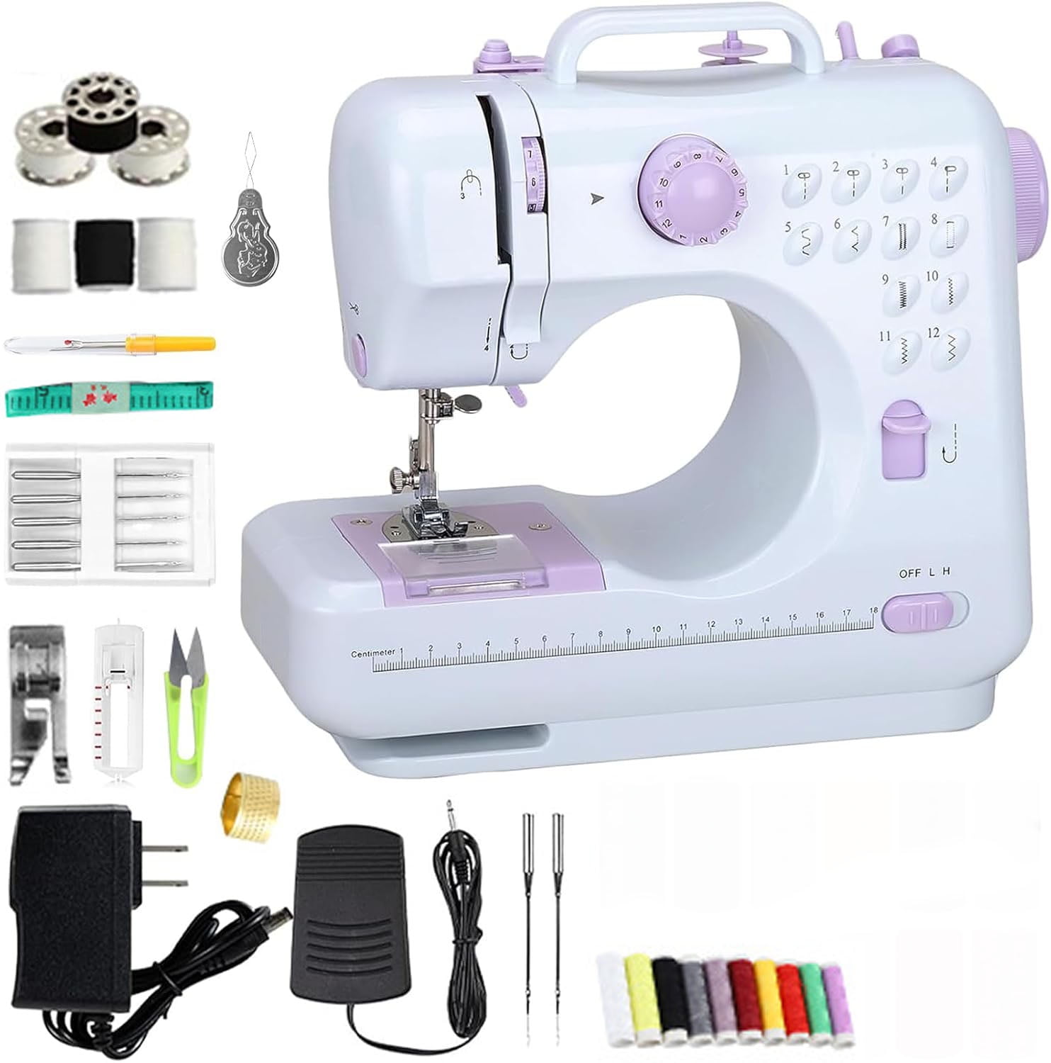 Milex Insta Stitch Beginners Portable Mini Sewing Machine, 12 Built-in ...