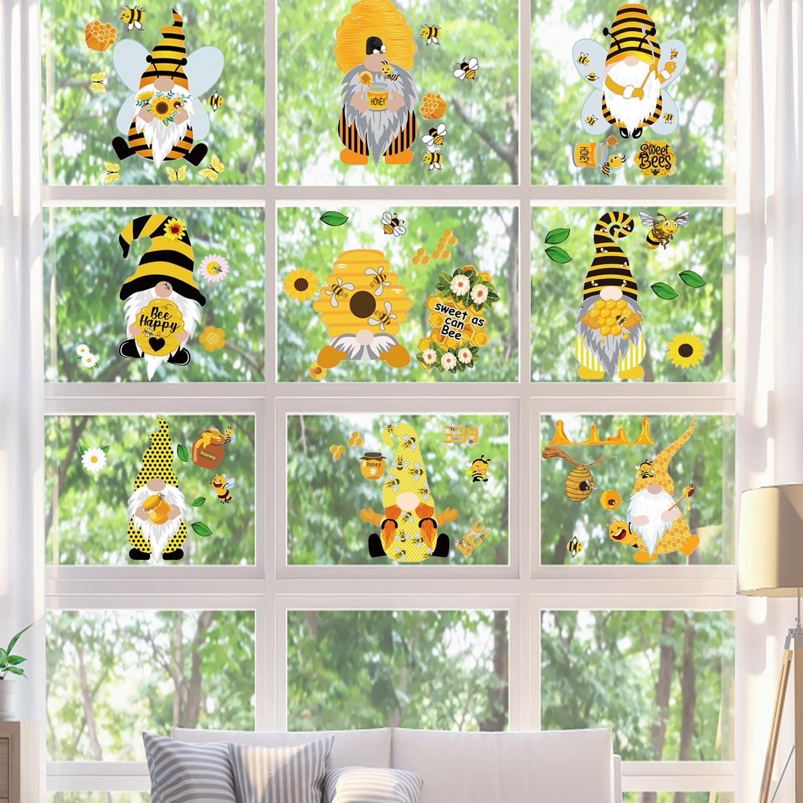 Milexda Static Window Wall Sticker Decals For Summer Bee Themed ...