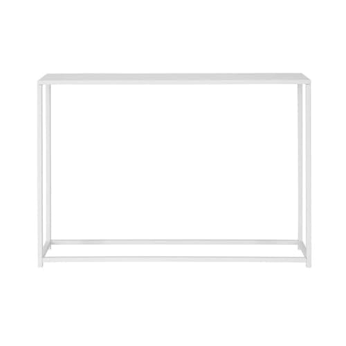 Miley 38" Rectangular Modern Metal Console Table in White - Walmart.com