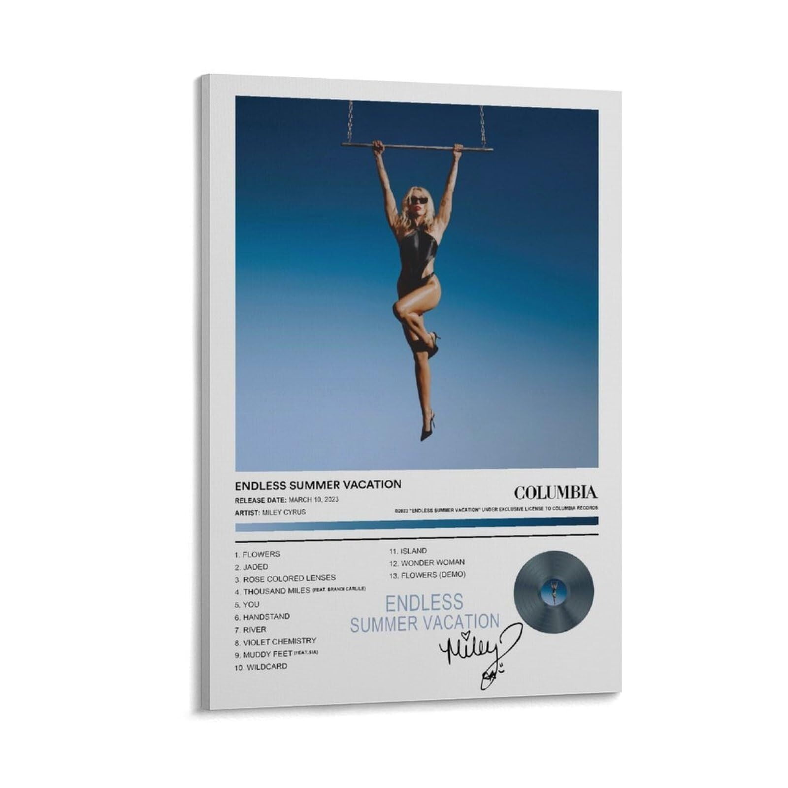 Miley Cyrus ENDLESS SUMMER VACATION Cover Posters Canvas Poster Bedroom ...