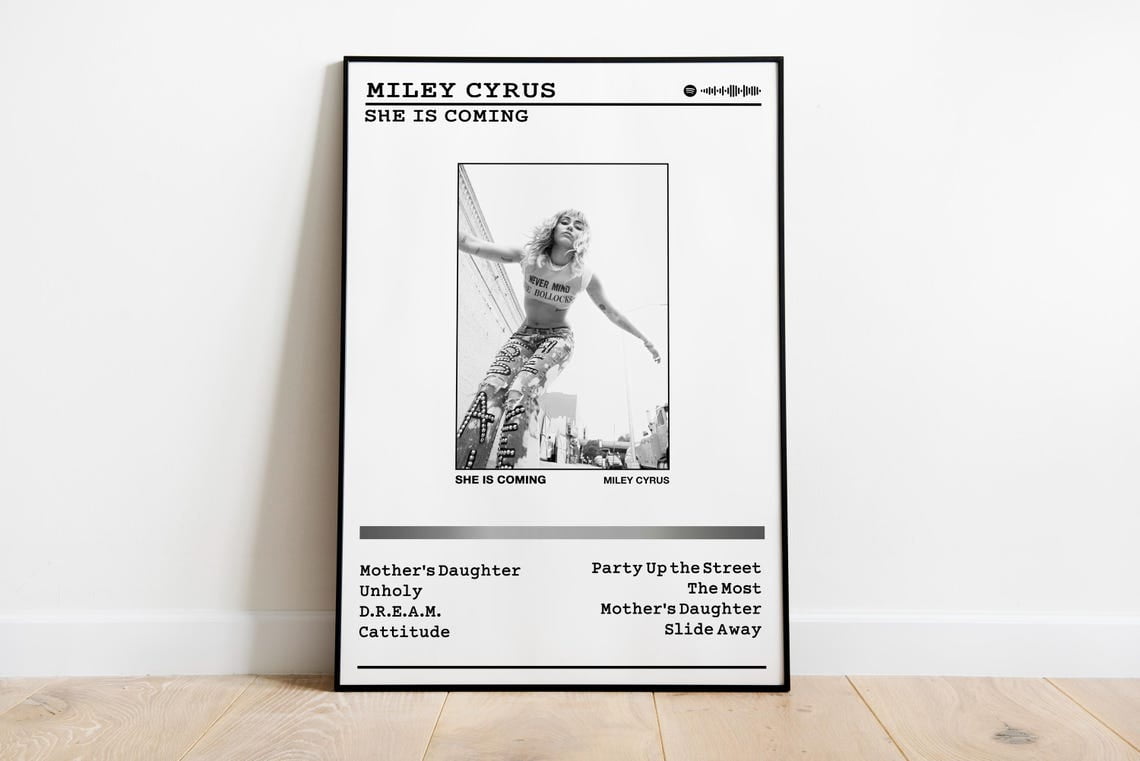 Miley Cyrus - She Is Coming Album : Pop Music Wall Art #487, Unframed ...