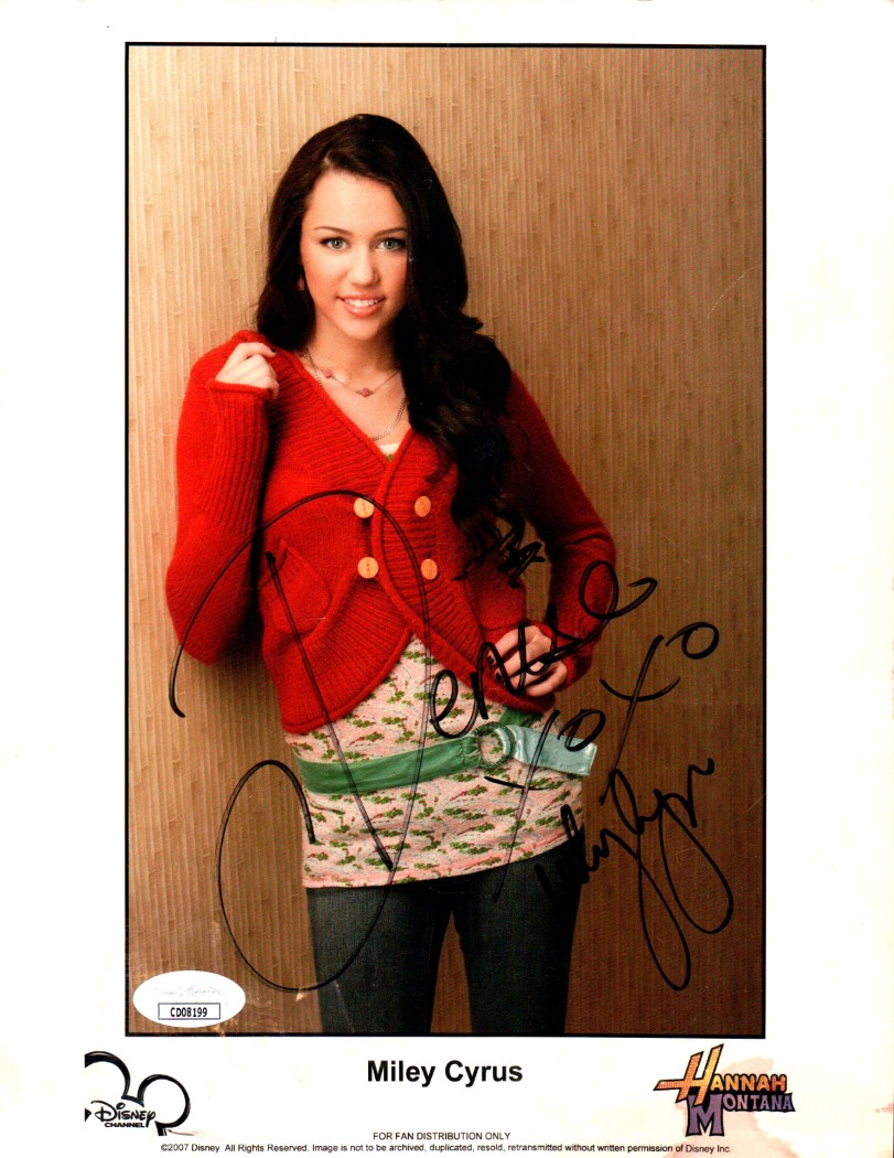 Miley Cyrus Signed Autographed 8X10 Photo Hannah Montana Promo JSA ...