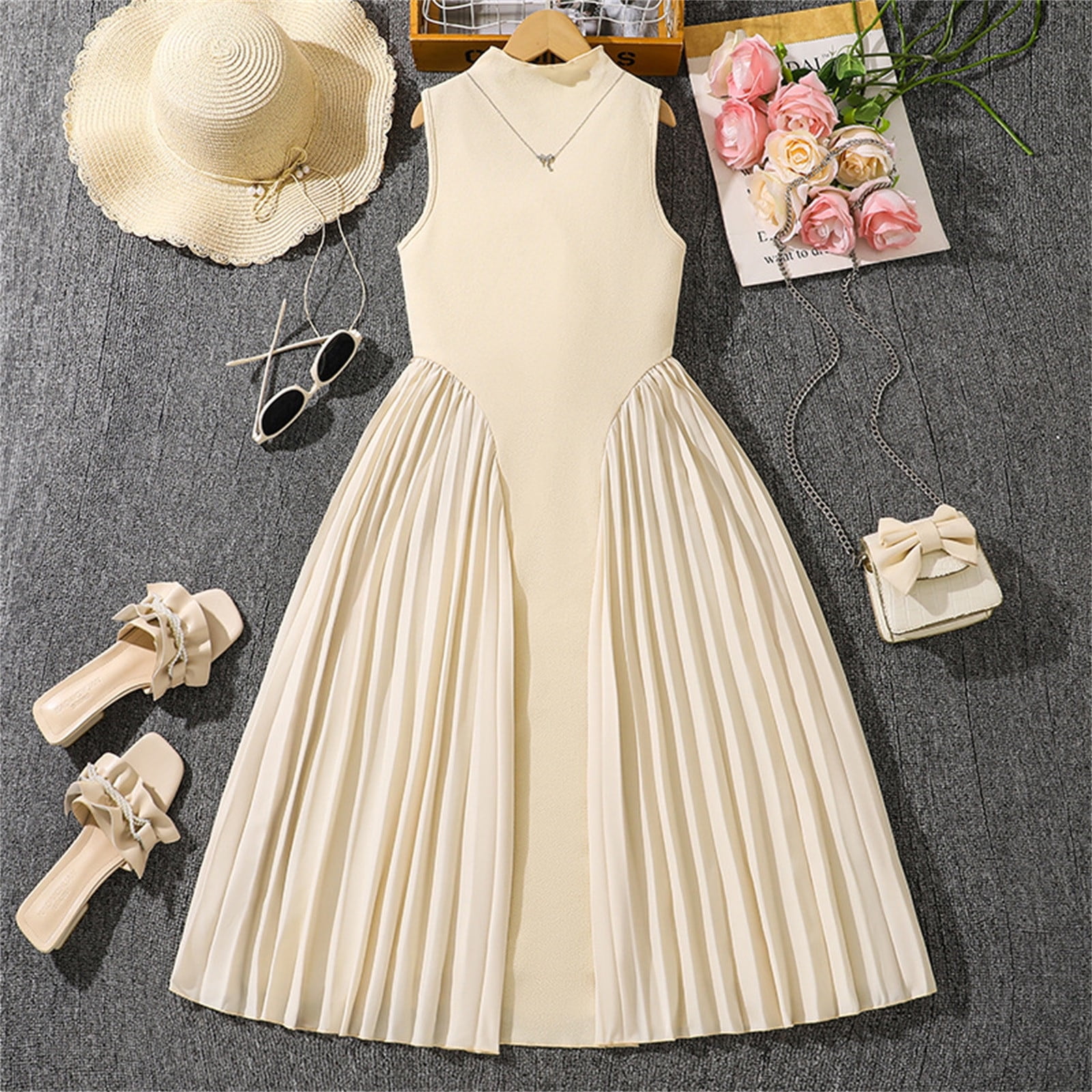 Mevxay Summer Dresses for Girls White Dress Casual Cute Trendy Ruffle ...