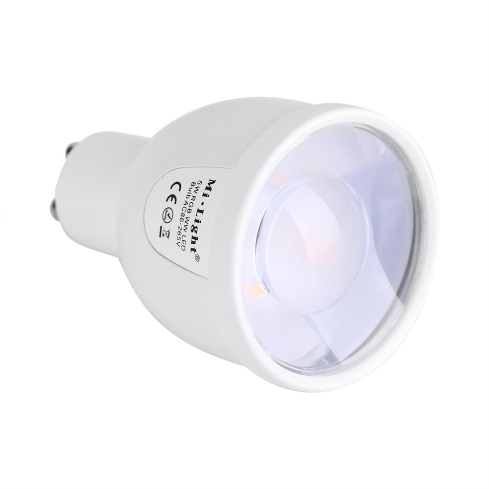 Milight GU10 5W RGB WW LED Spotlight Wifi Smartphone APP Control Light ...