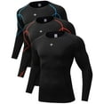Milin Naco 3 Pack Compression Shirts for Men Cool Dry Long Sleeve ...