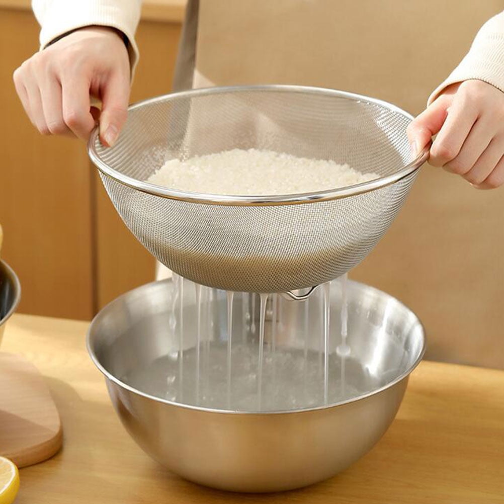 Milisten Fruit Colander Washing Basket Stainless Steel 1Set Silver ...