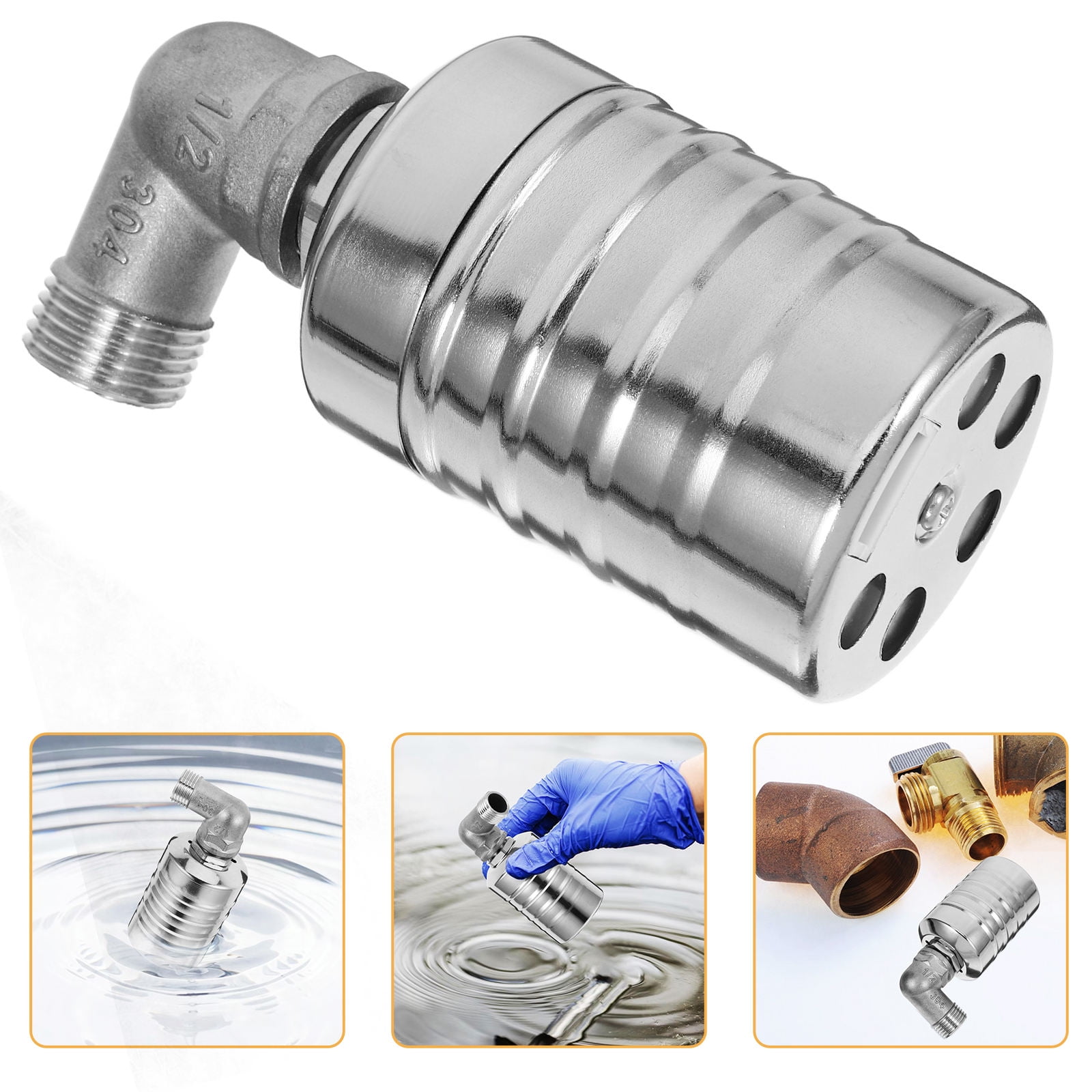 Milisten Durable Stainless Steel Float Valve, Silver, Automatic Water ...