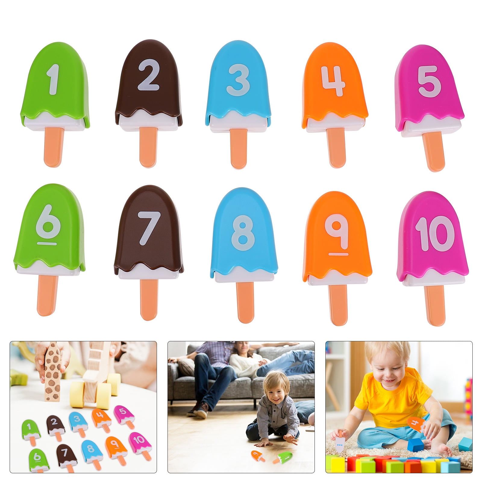 Milisten 1 Set Teaching Digital Toy Ice Cream Matching Game For ...