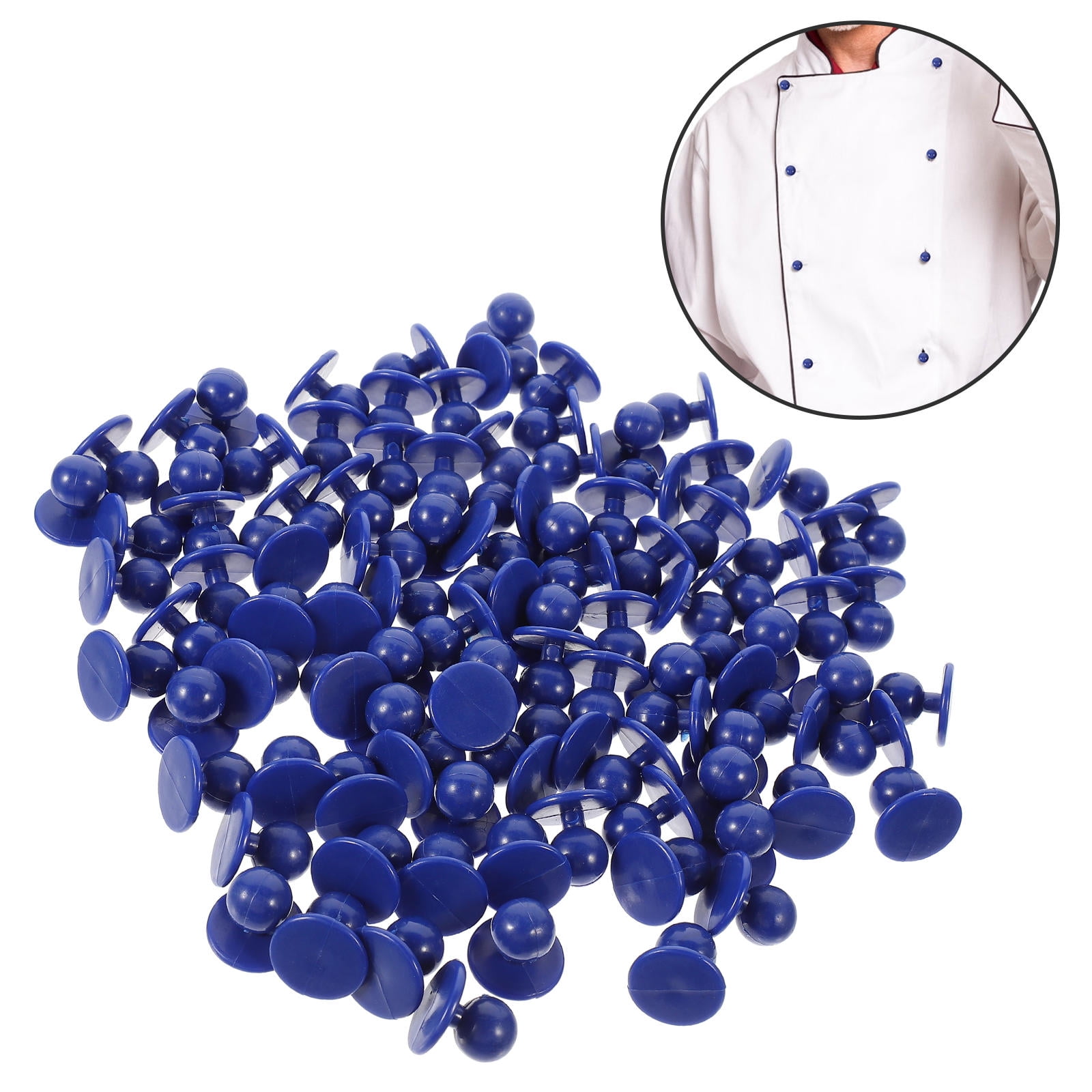 Milisten 100Pcs Convenient Chef Buttons Blue Plastic for Cooking ...