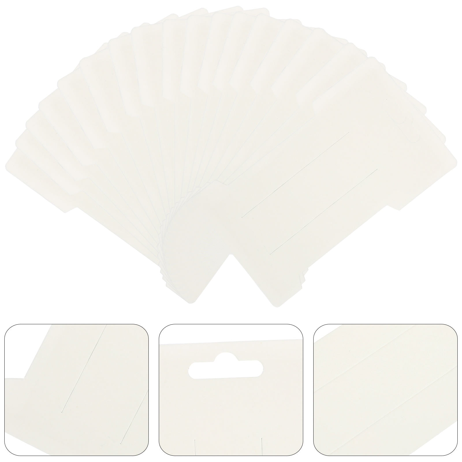 Milisten 100Pcs Rectangular White Paper Card Holder Display for ...