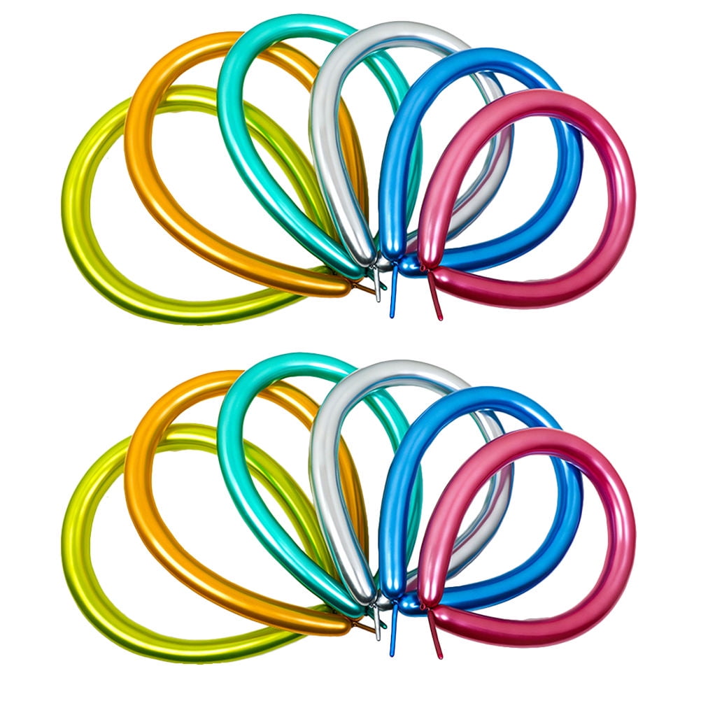 Milisten 100Pcs Twisting Balloons Long Metallic Latex For Creative ...