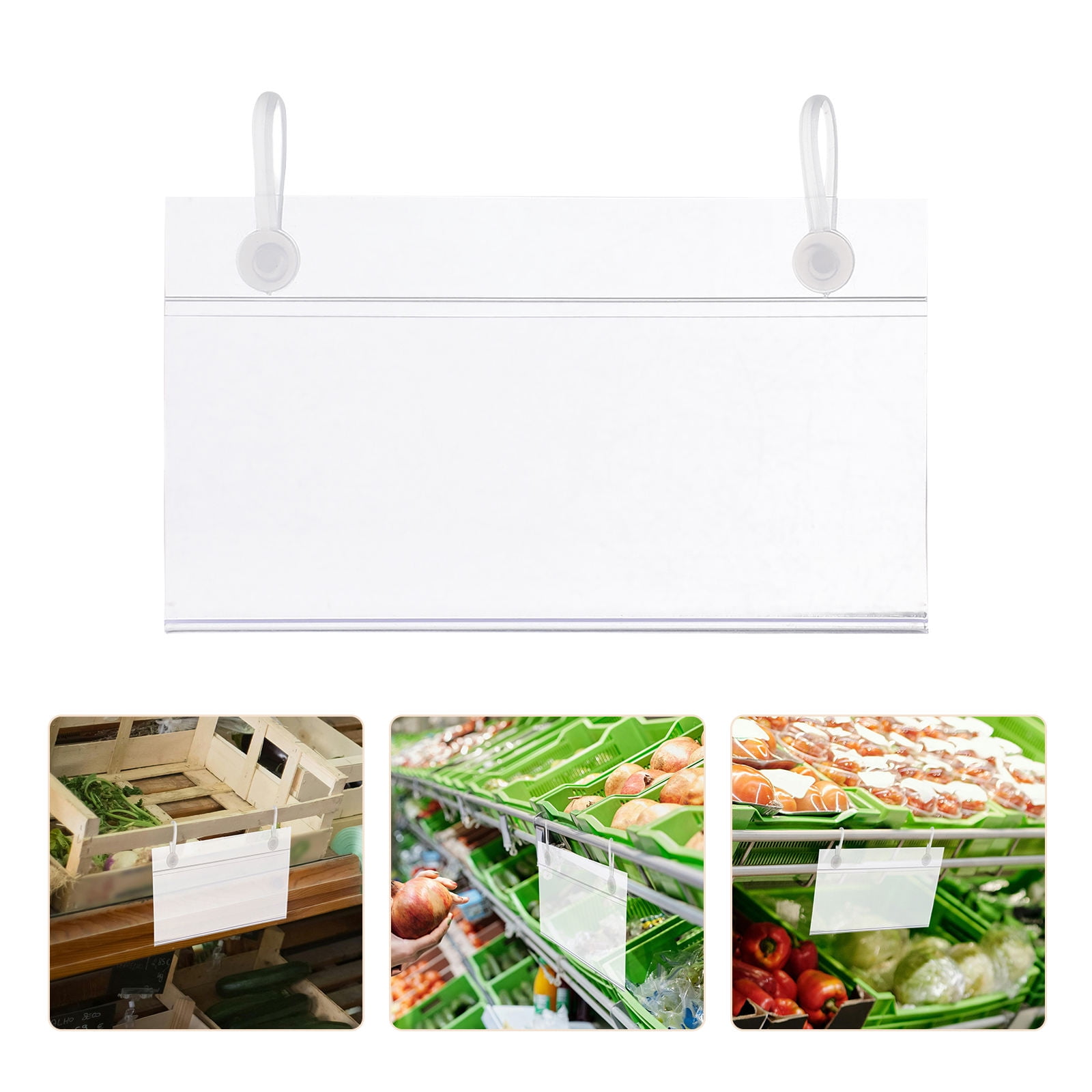 Milisten 100Pcs Lightweight Plastic Shelf Label Clips with Smooth Edges ...