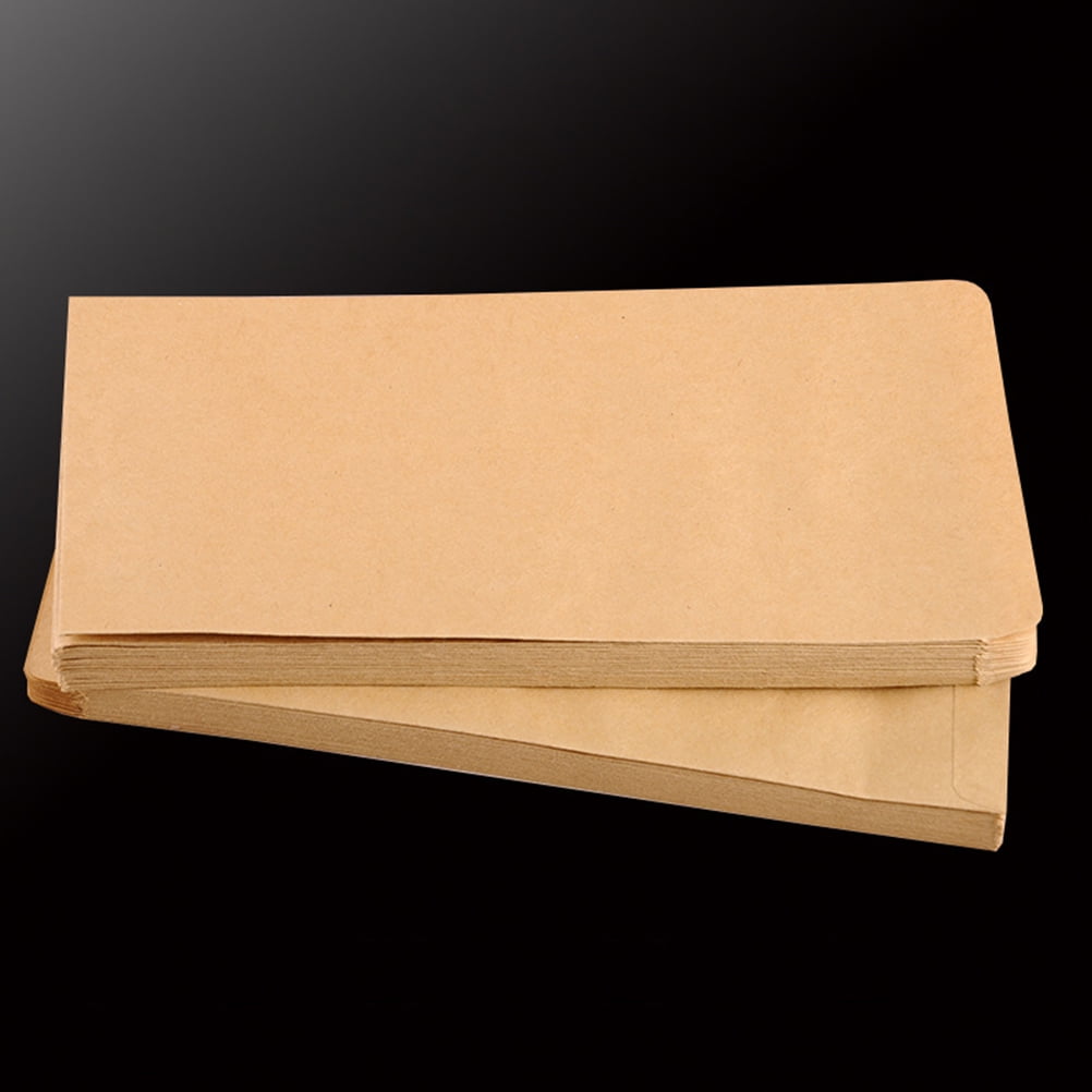 Milisten 100Pcs Classic Kraft Envelope Khaki Paper Smooth Writing ...