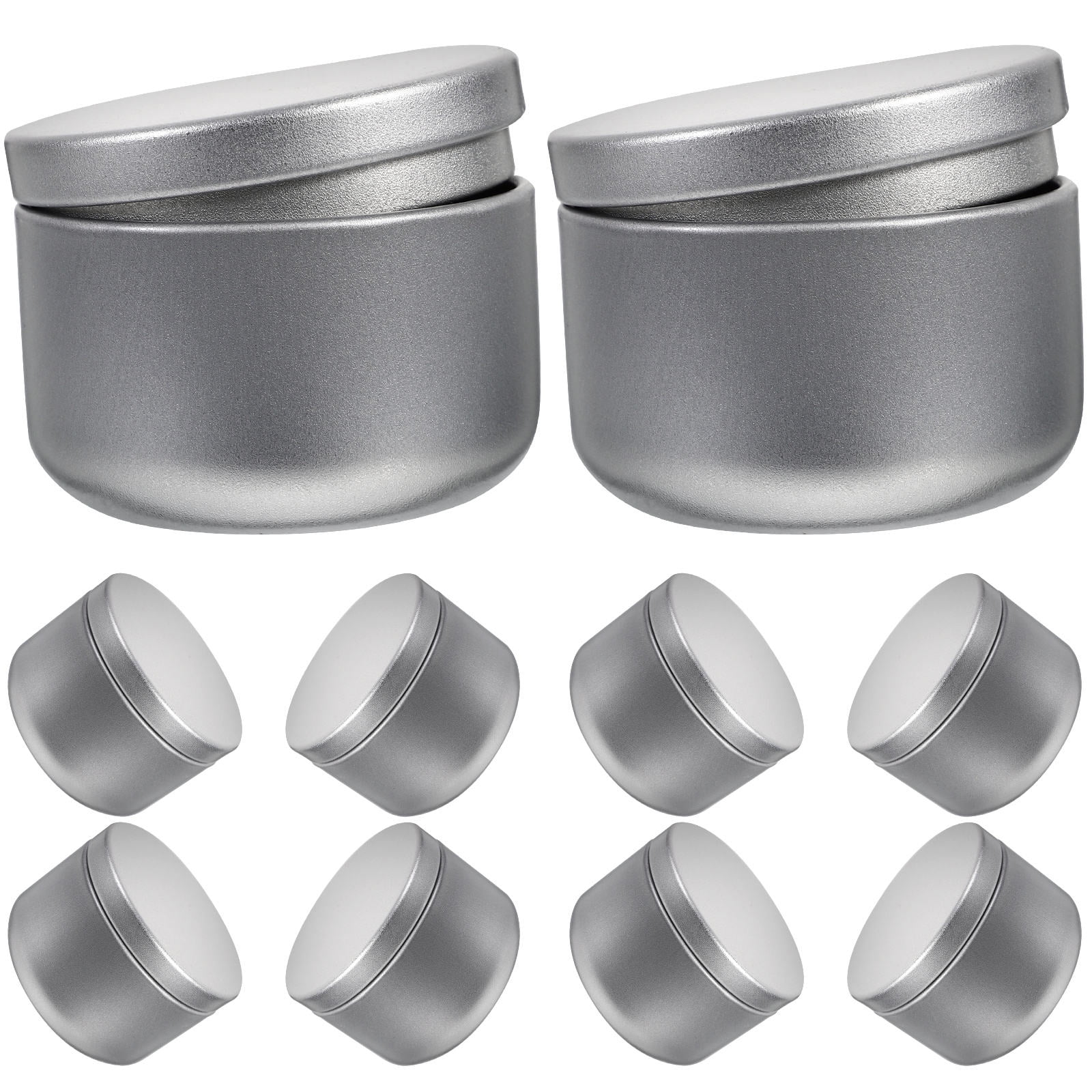 Milisten Jar With Airtight Lid Tea Canisters Tinplate Silver 10Pcs ...