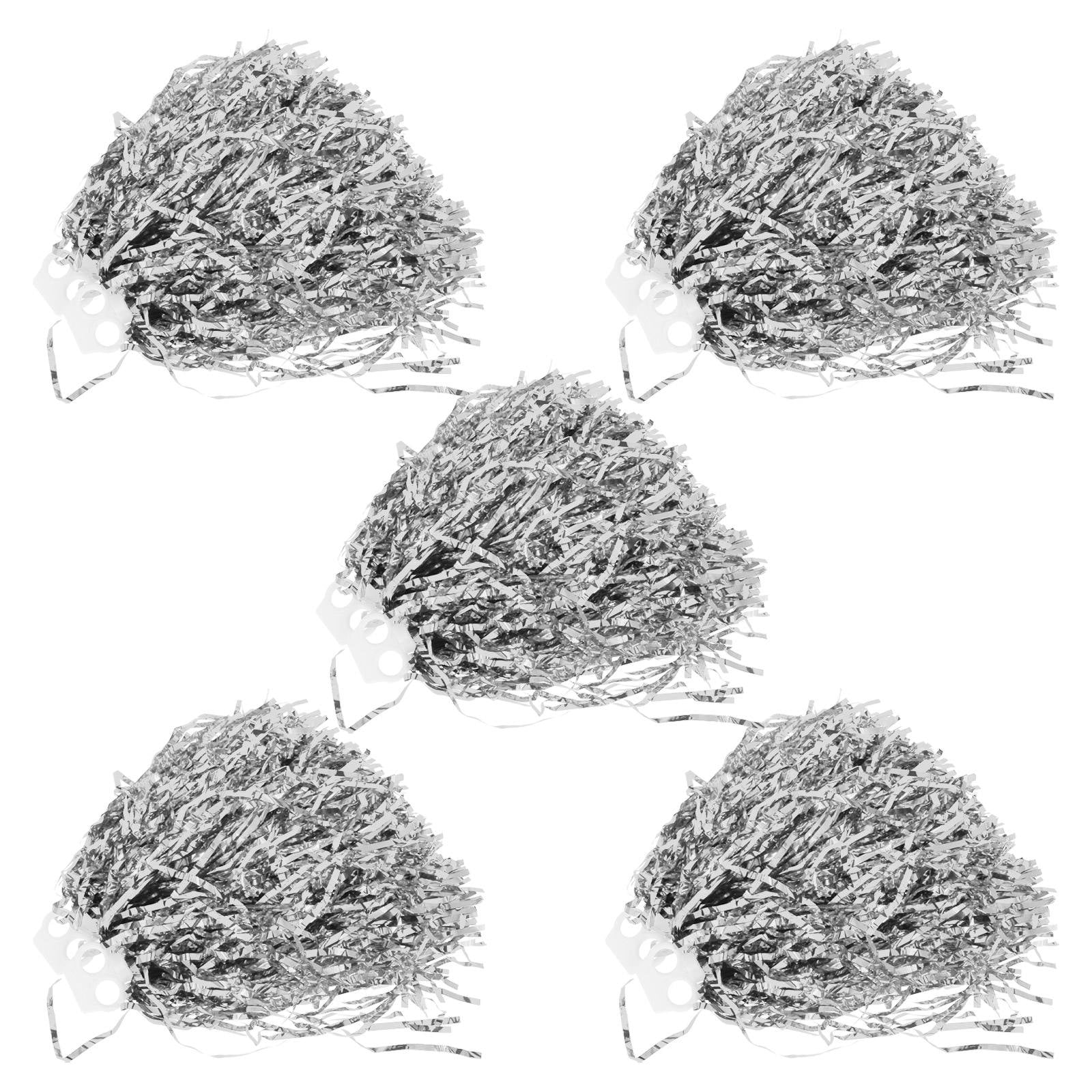 Milisten 10Pcs Durable Silver Cheer Pompoms for Festival Performances ...