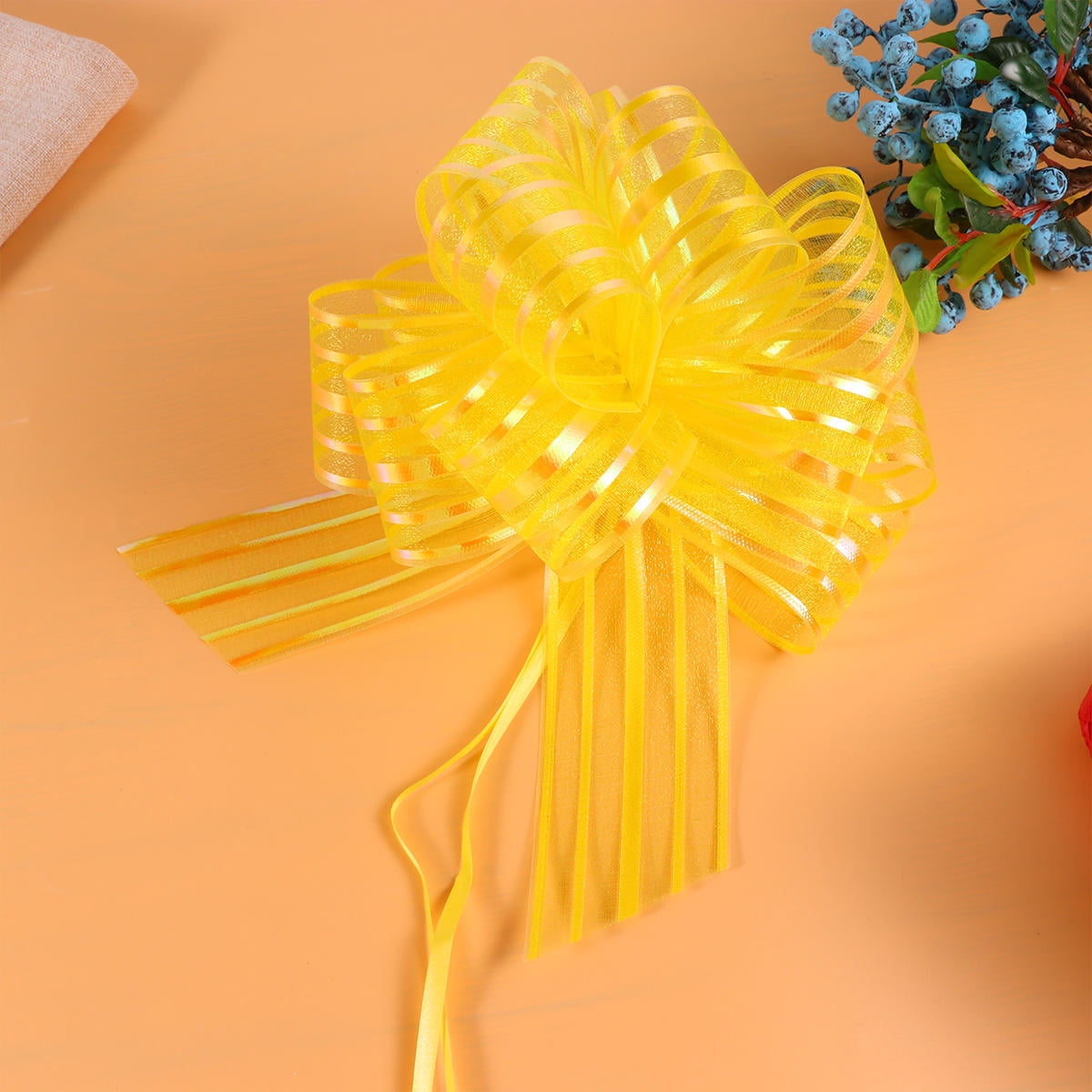 Milisten 10Pcs Yellow Pull Bows Wedding Gifts for Decorating Baskets ...