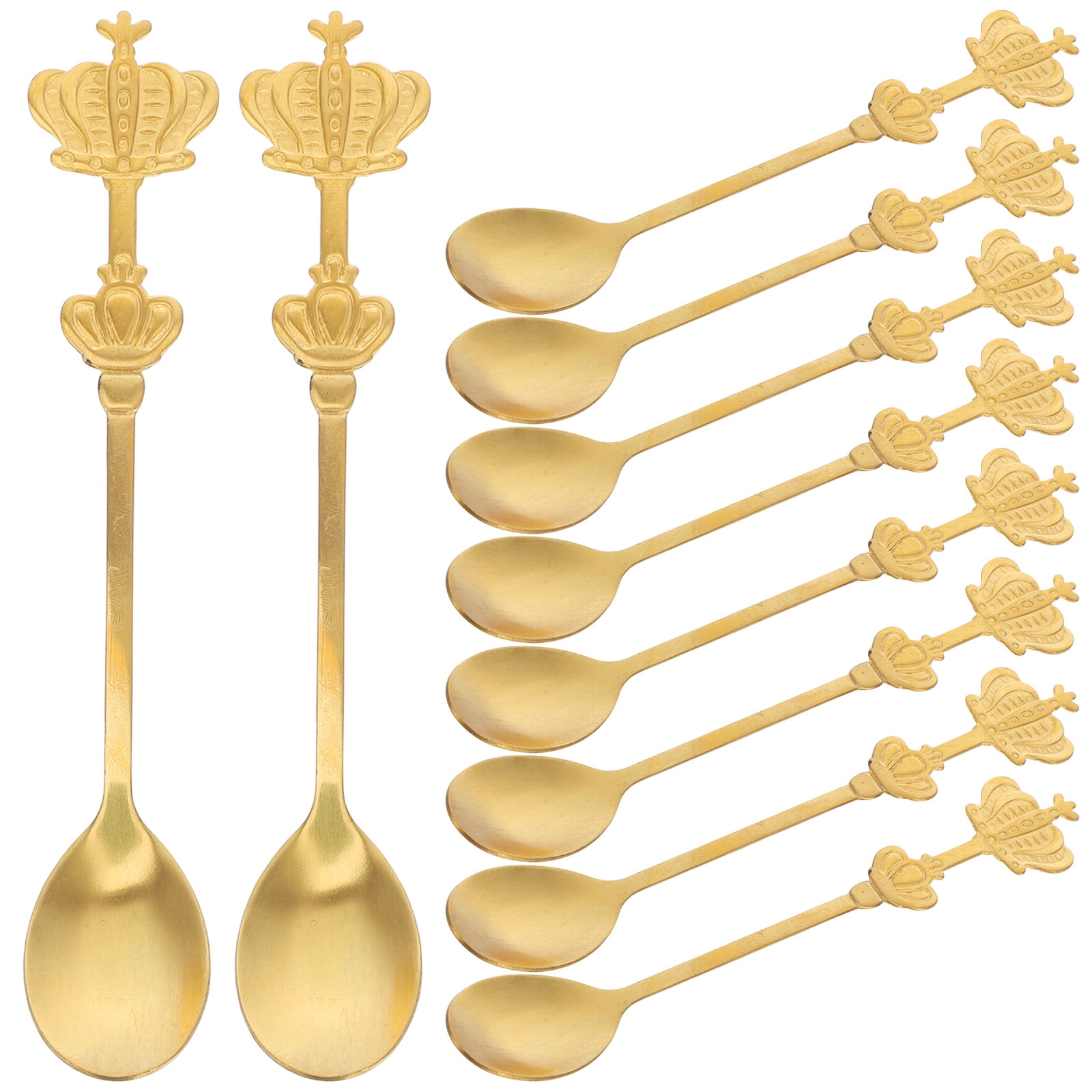 Milisten 10pcs Mini Stainless Spoons Crown Shaped Creative Design For ...