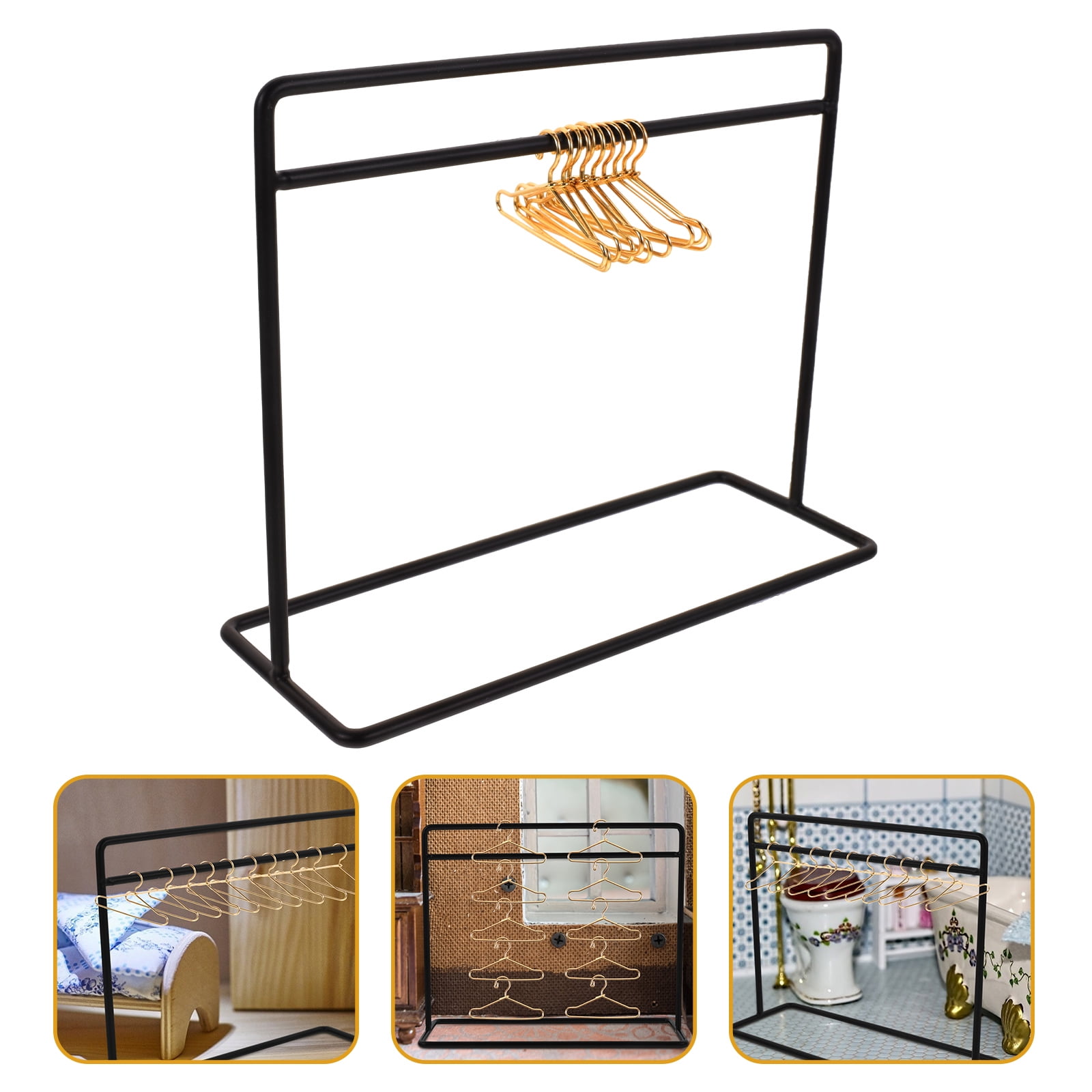 Milisten 11Pcs Miniature Doll Clothes Hanger Neuobesty in Black for ...