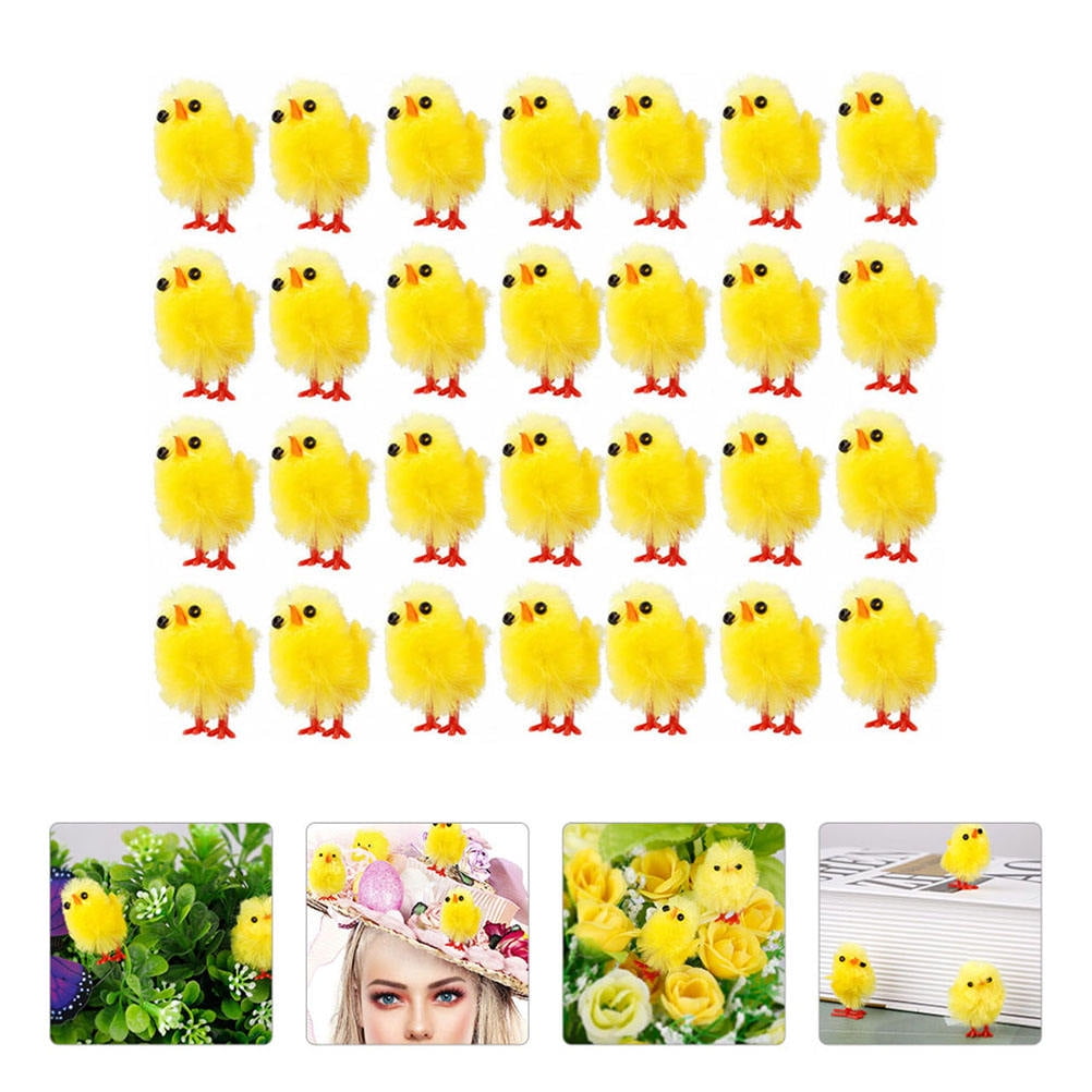 Milisten 120Pcs Yellow Chick Shape Chicken Easter Decorations Plastic ...