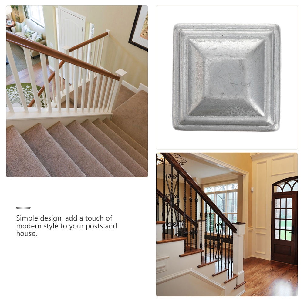 Milisten 12Pack Metal Fence Post Caps for Railing and Guardrail Iron ...