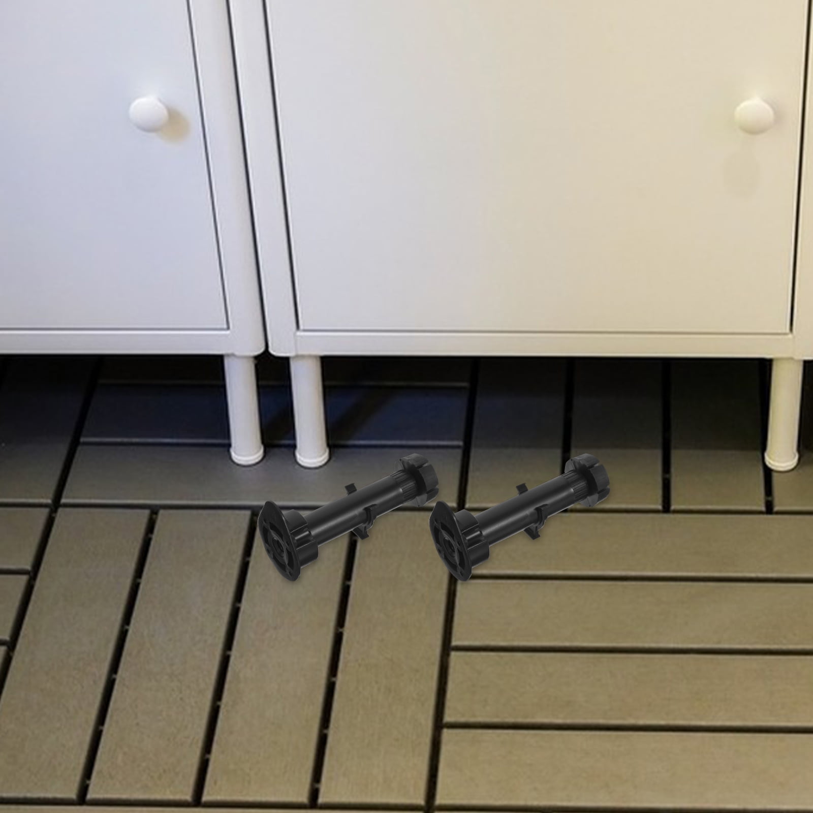 Milisten Adjustable Cabinet Legs Black PP Plastic Antislip Home ...