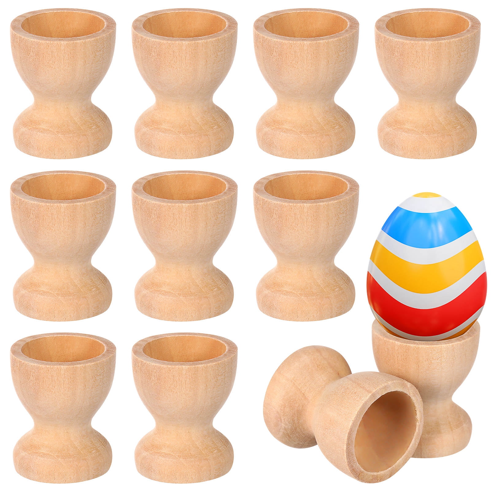 Milisten 15Pcs Decorative Egg Holder Wooden Khaki for Easter Day Kids ...