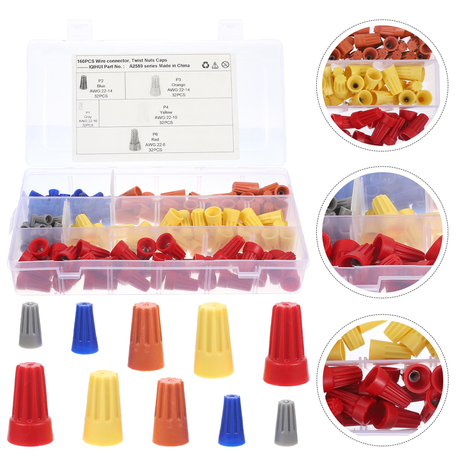 Milisten 160Pcs Electrical Connectors Clamp Vibration Resistance Home ...