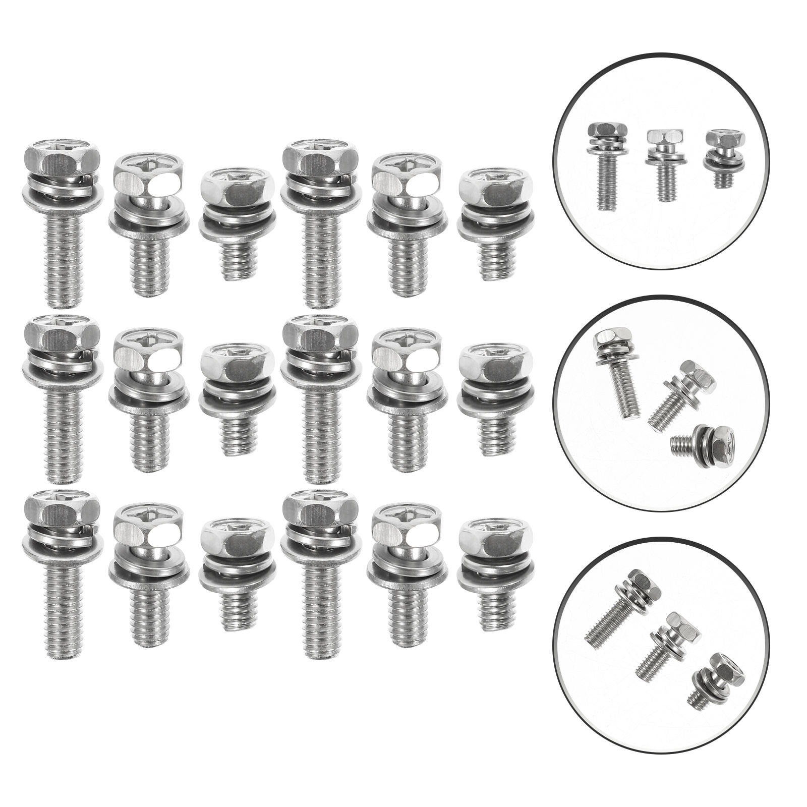 Milisten 18Pcs Vibration Resistant Stainless Steel Bolt Nut Set for ...