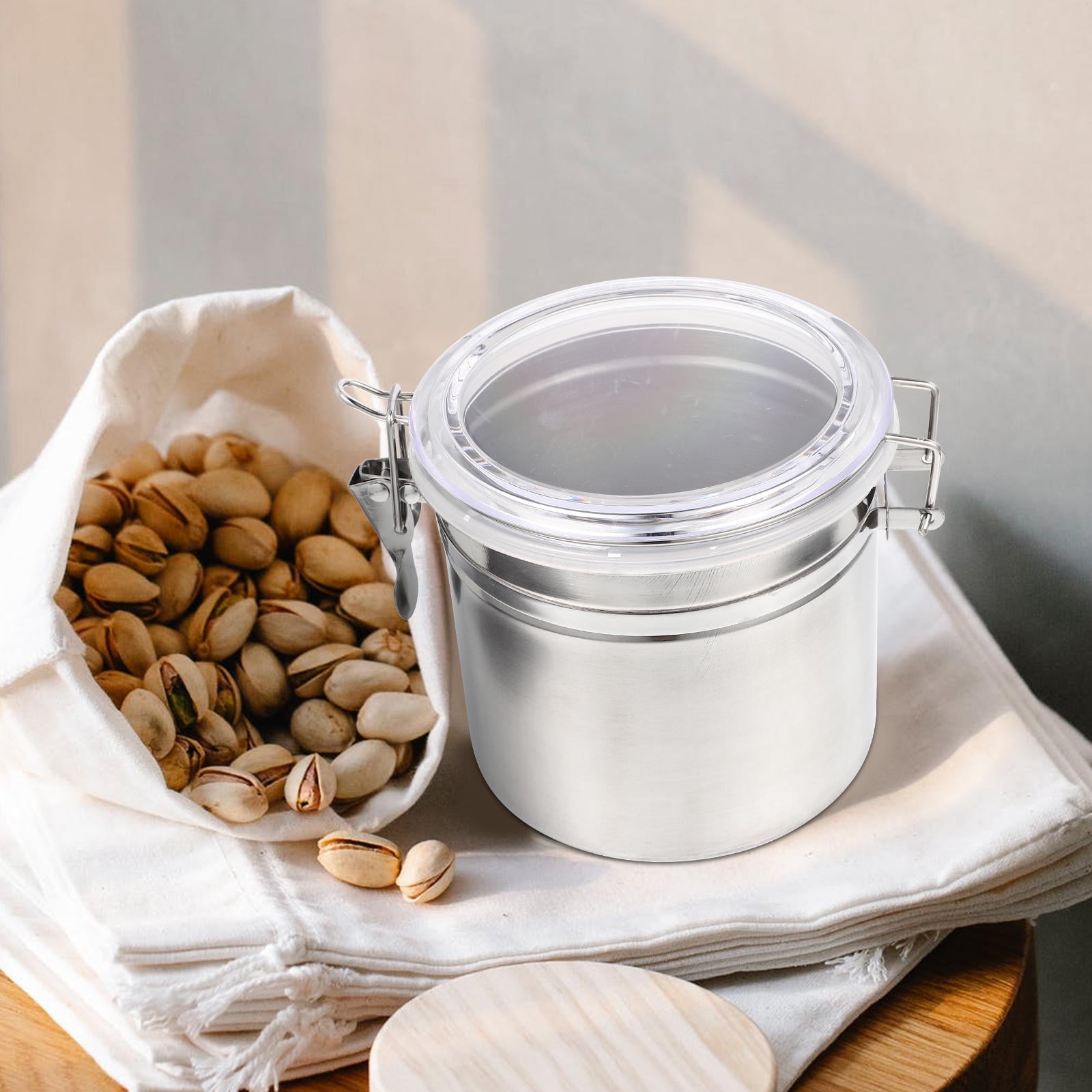 Milisten 1Pack 16 00X11 50X13 00cm Silver Round Coffee Storage Airtight Canister - Walmart.com