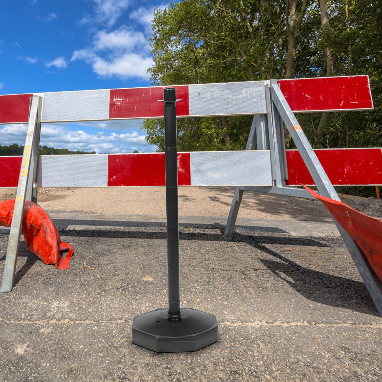 Milisten 1Pack Black Cylindrical Stanchion for Crowd Control Outdoor ...