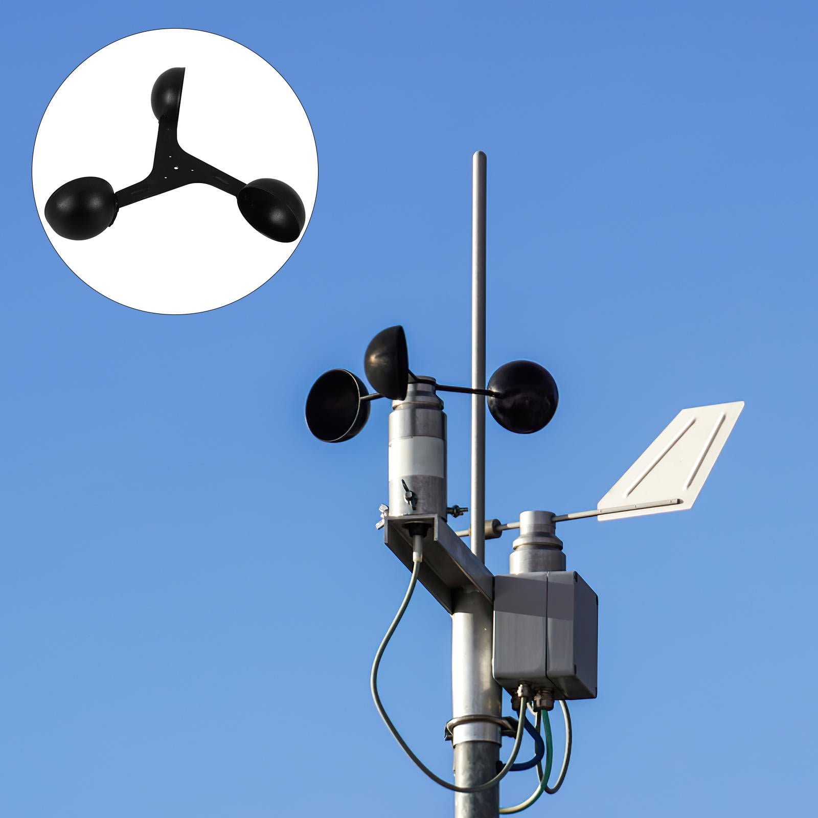 Milisten 1Pack Black Wind Measurement Anemometer Cup Suitable for Ships ...