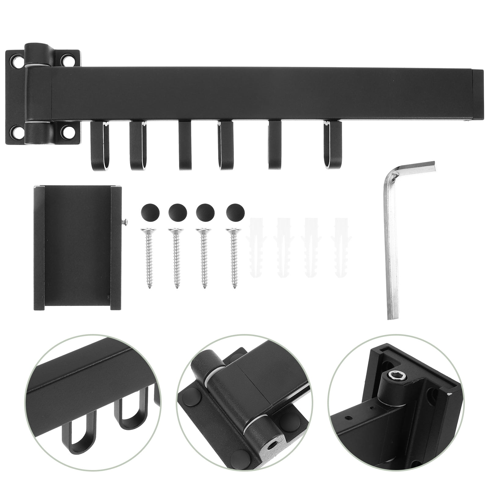 Milisten 1Pack Clothes Drying Rod Collapsible Wall-mounted Drying Rack ...