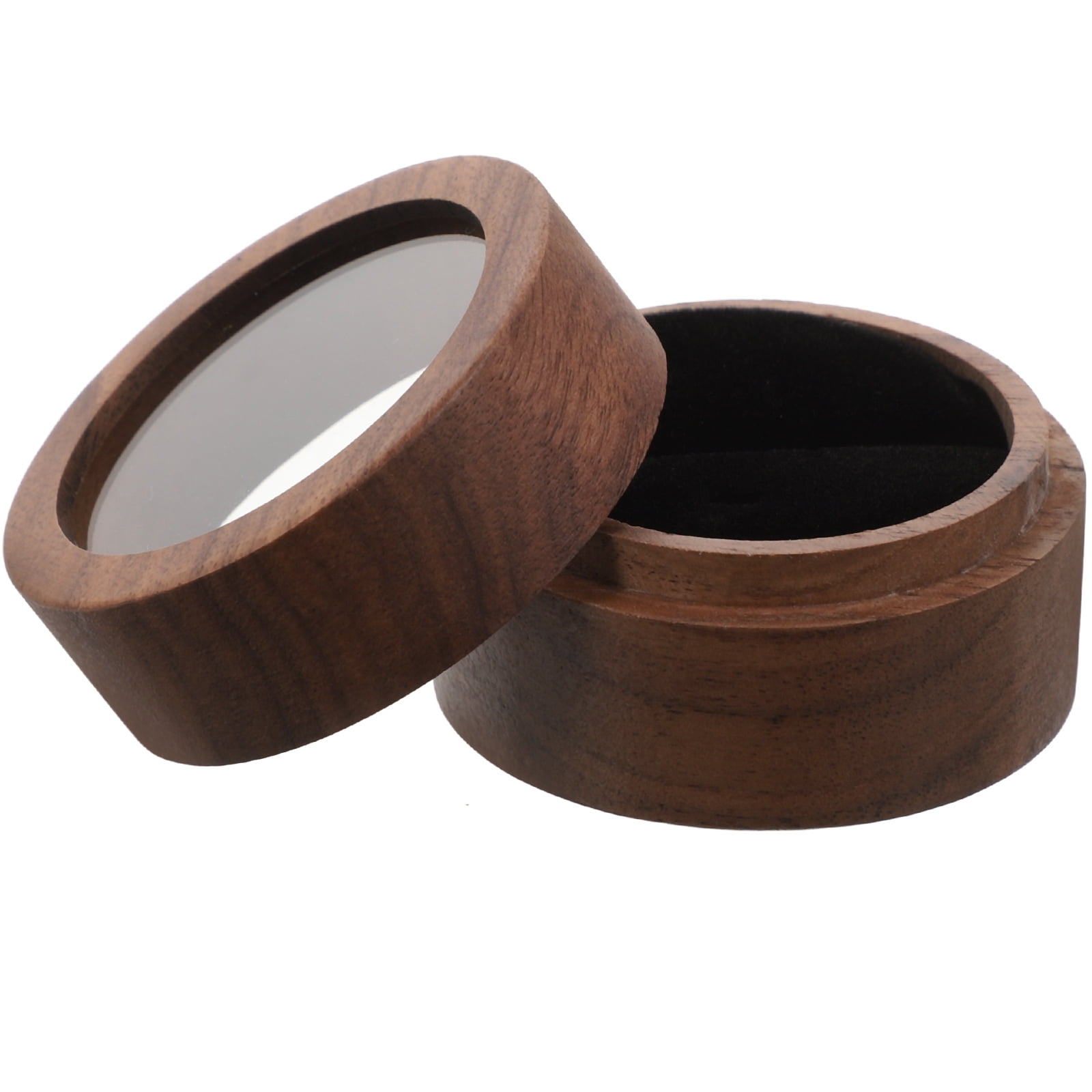 Milisten 1Pack Coffee Colored Walnut Wood Proposal Ring Box for ...