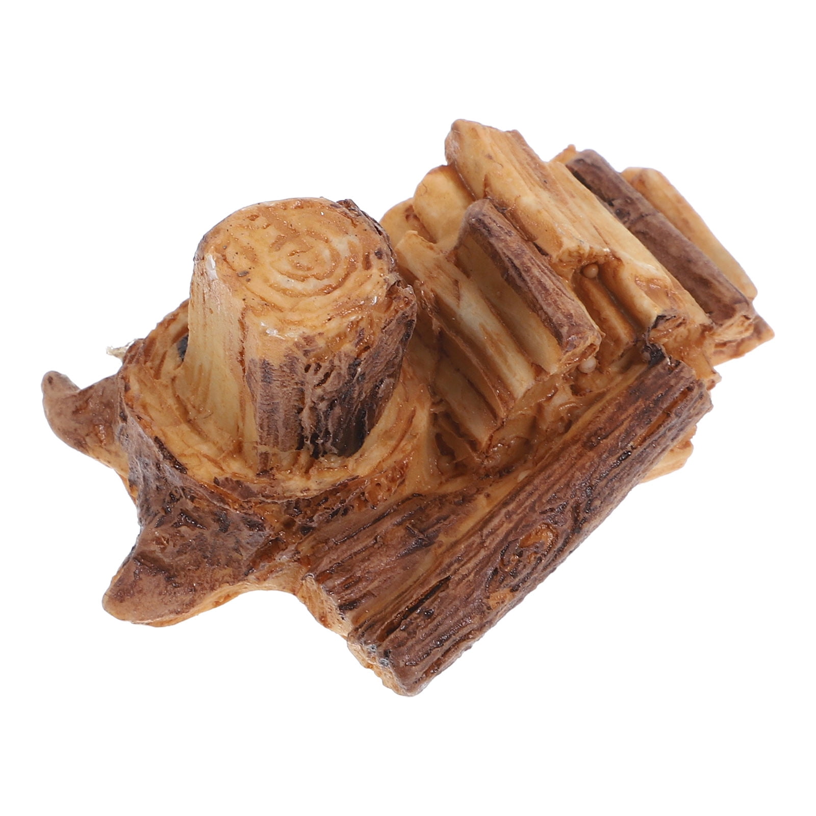 Milisten Realistic Design Resin Fireplace Logs Brown 1Pcs 2.0X1.3X1.1In ...