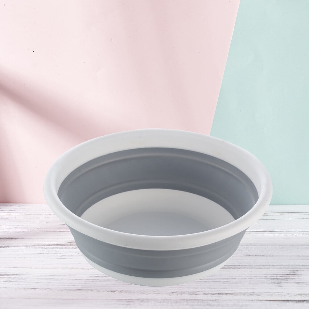 Milisten 1Pack Portable Folding Basin Pail Square Gray Plastic For ...