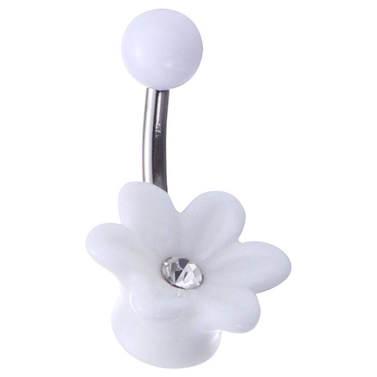 Milisten 1Pack Stainless Steel Belly Button Ring Flower Shape for Women ...
