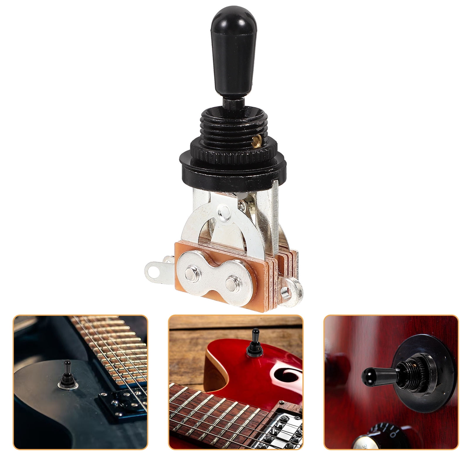 Milisten Three Way Toggle Switch Guitar Black Plastic 1Pack 2.1x1.3x0 ...